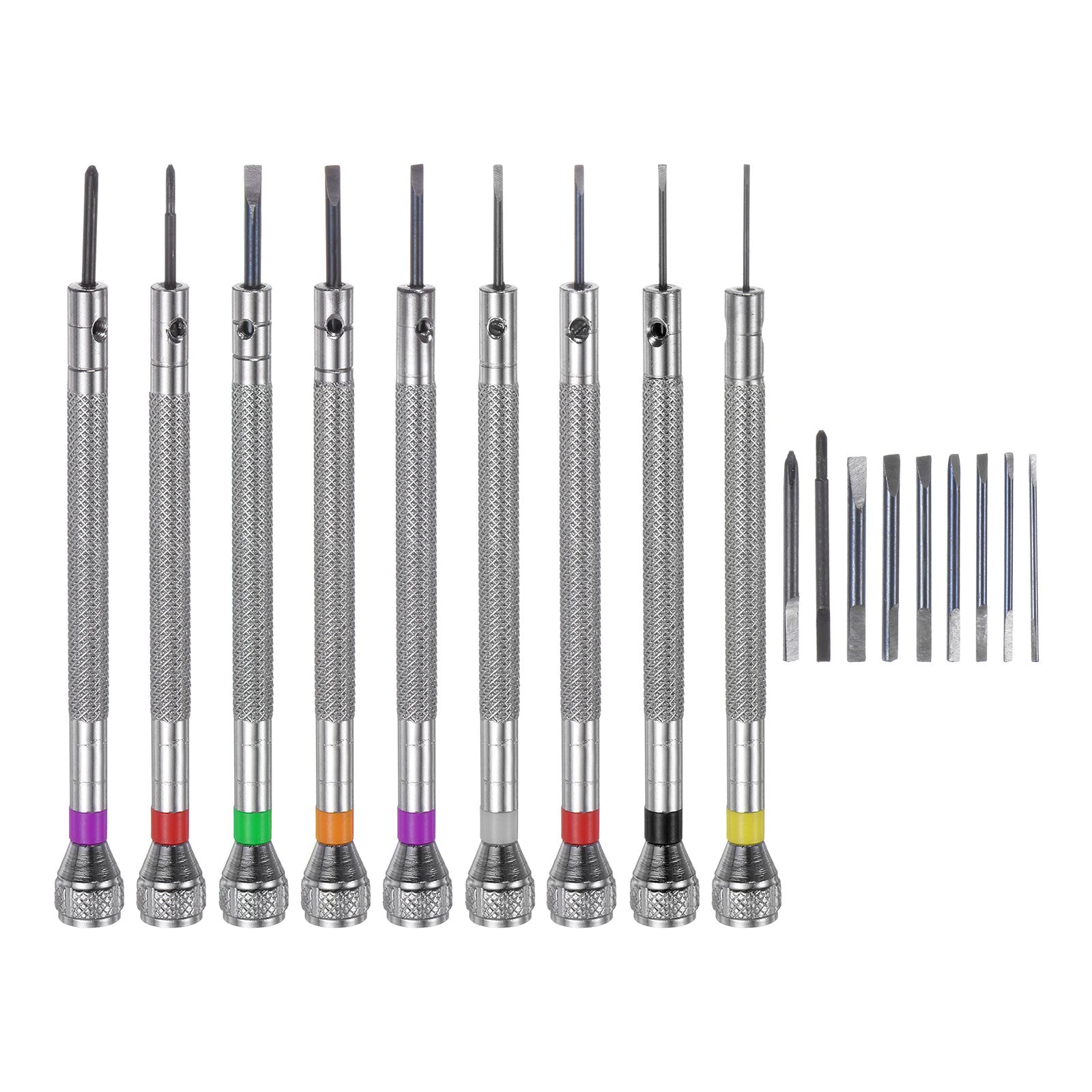 9pcs SL0.8-SL2 PH1.2 PH1.6 Slotted Phillips Precision Screwdrivers ...
