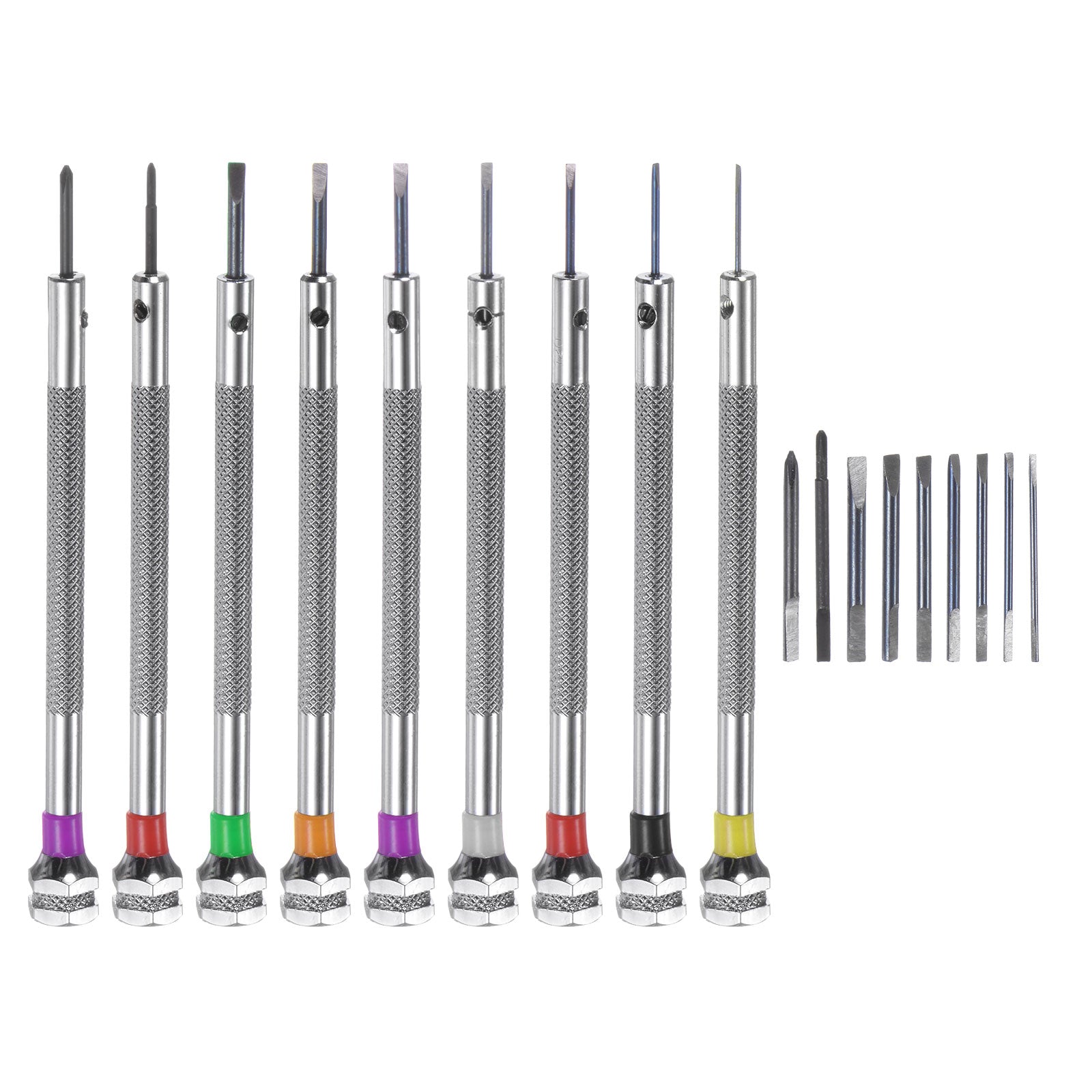 9pcs SL0.8-SL2 PH1.2 PH1.6 Slotted Phillips Precision Screwdrivers Set ...