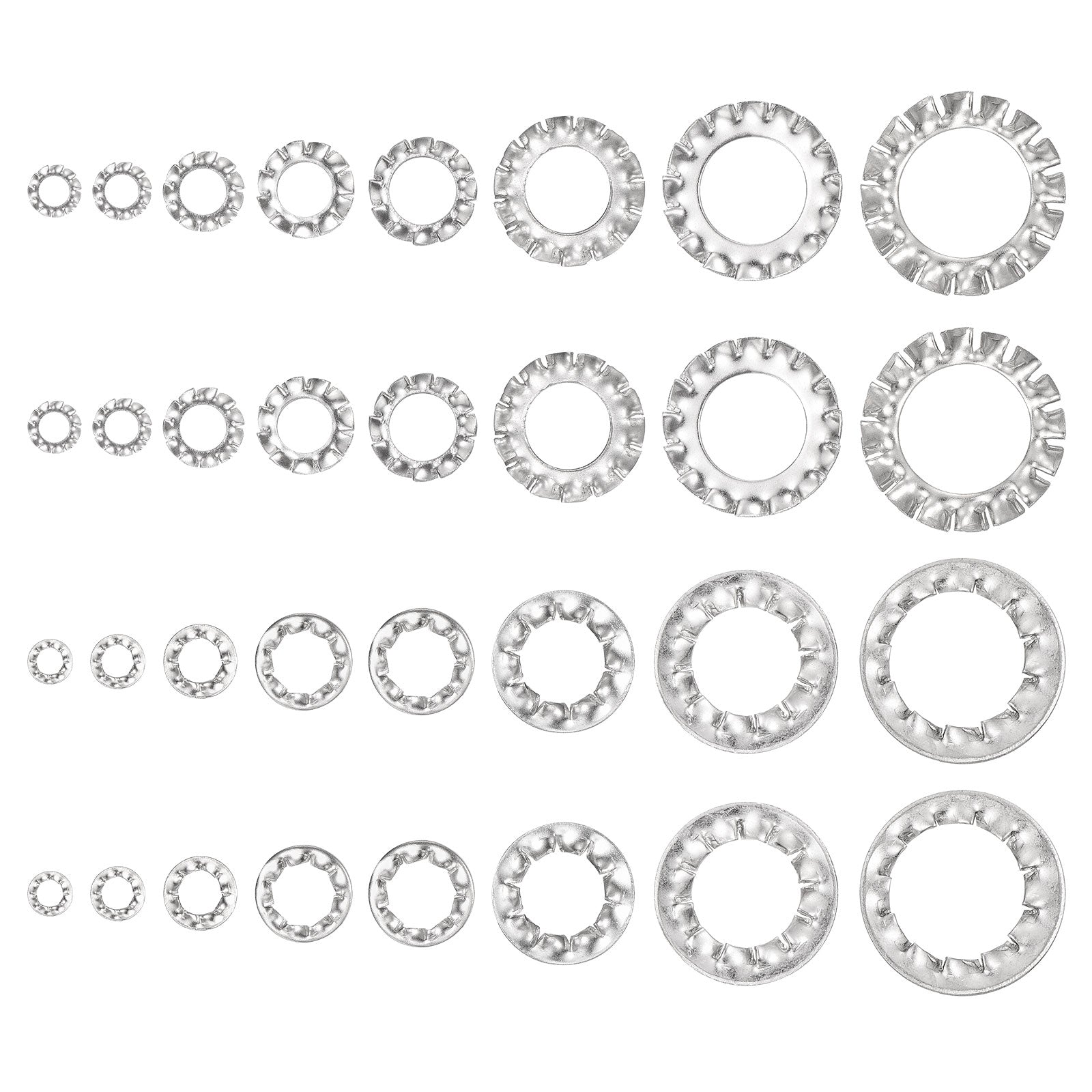 Uxcell 400Pcs External & Internal Tooth Washers, 304 Stainless Steel ...