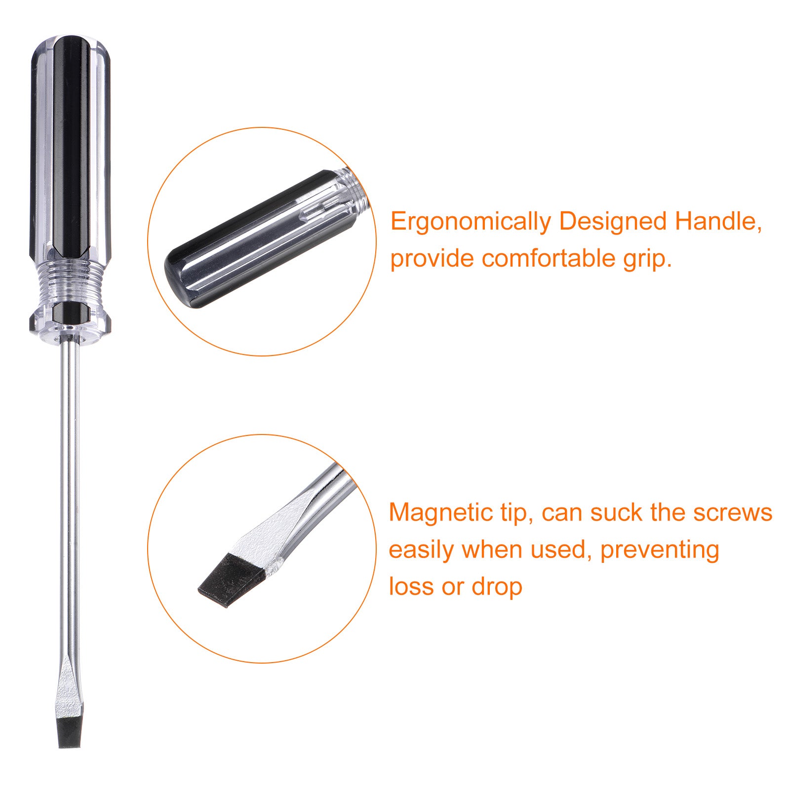 Magnetic Phillips Slotted Screwdriver Flat Head Screw Driver with Non ...