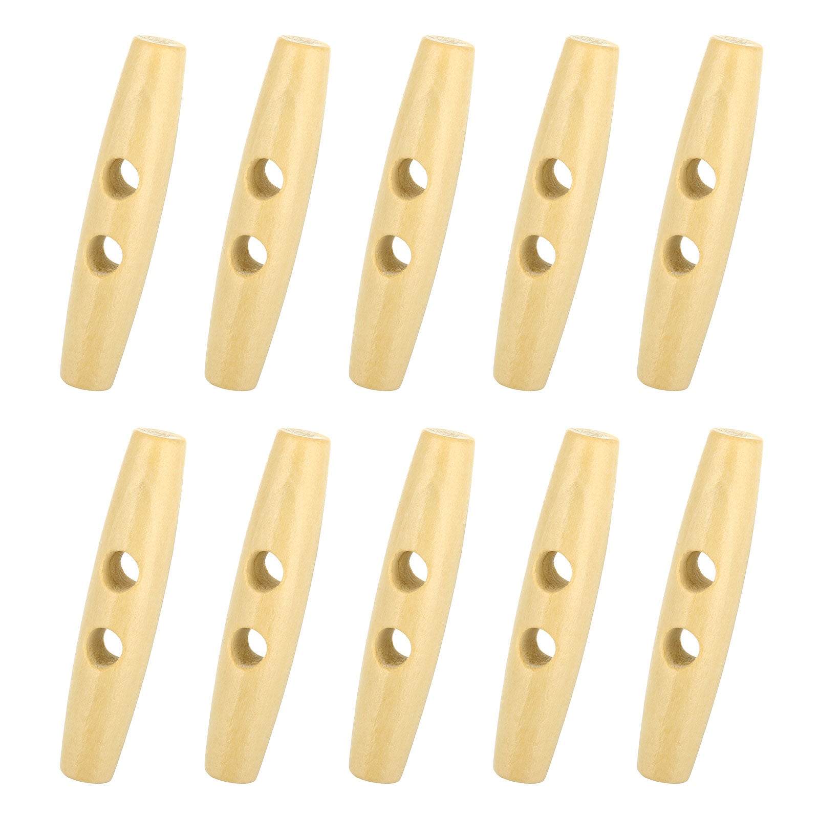 Uxcell Wood Sewing Toggle Buttons, 2 Holes Olive Shape Wood Sewings ...