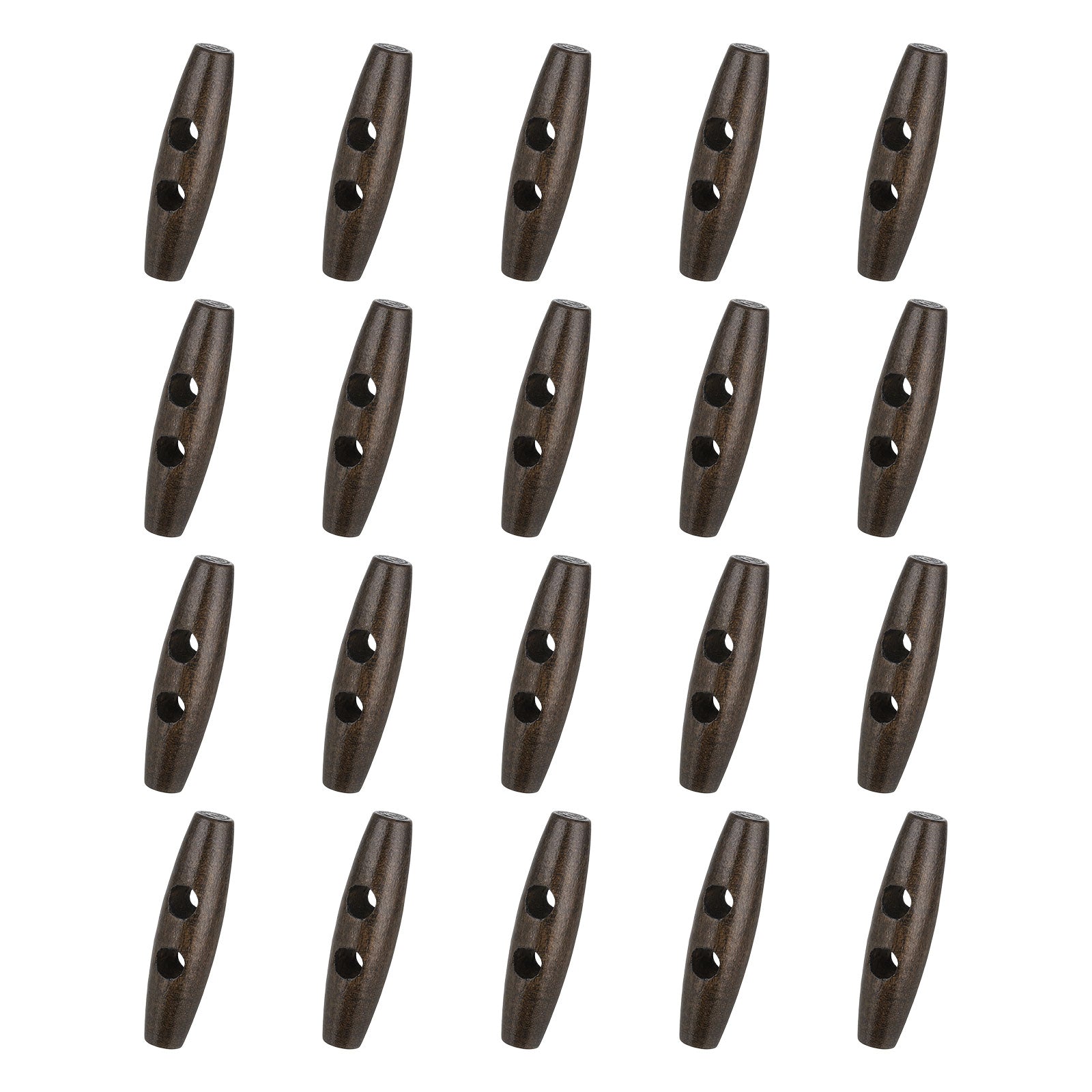 Uxcell Wood Sewing Toggle Buttons, 2 Holes Olive Shapes Wood Sewing ...