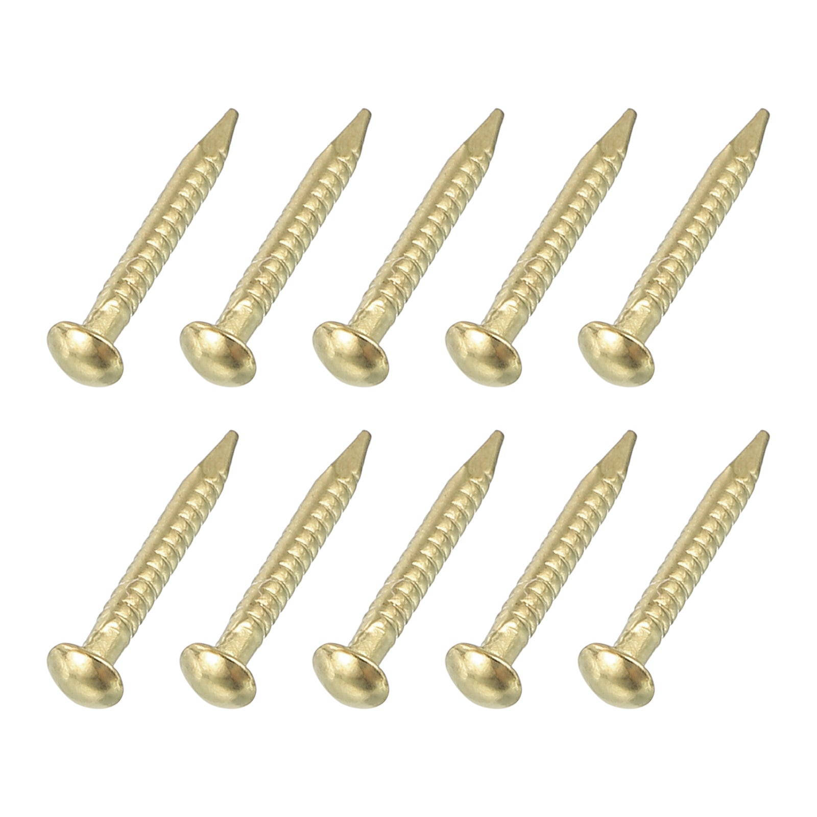 Uxcell 200Pcs Small Hardware Nails, 1.2 x 10mm Brass Wood Nails, Gold ...