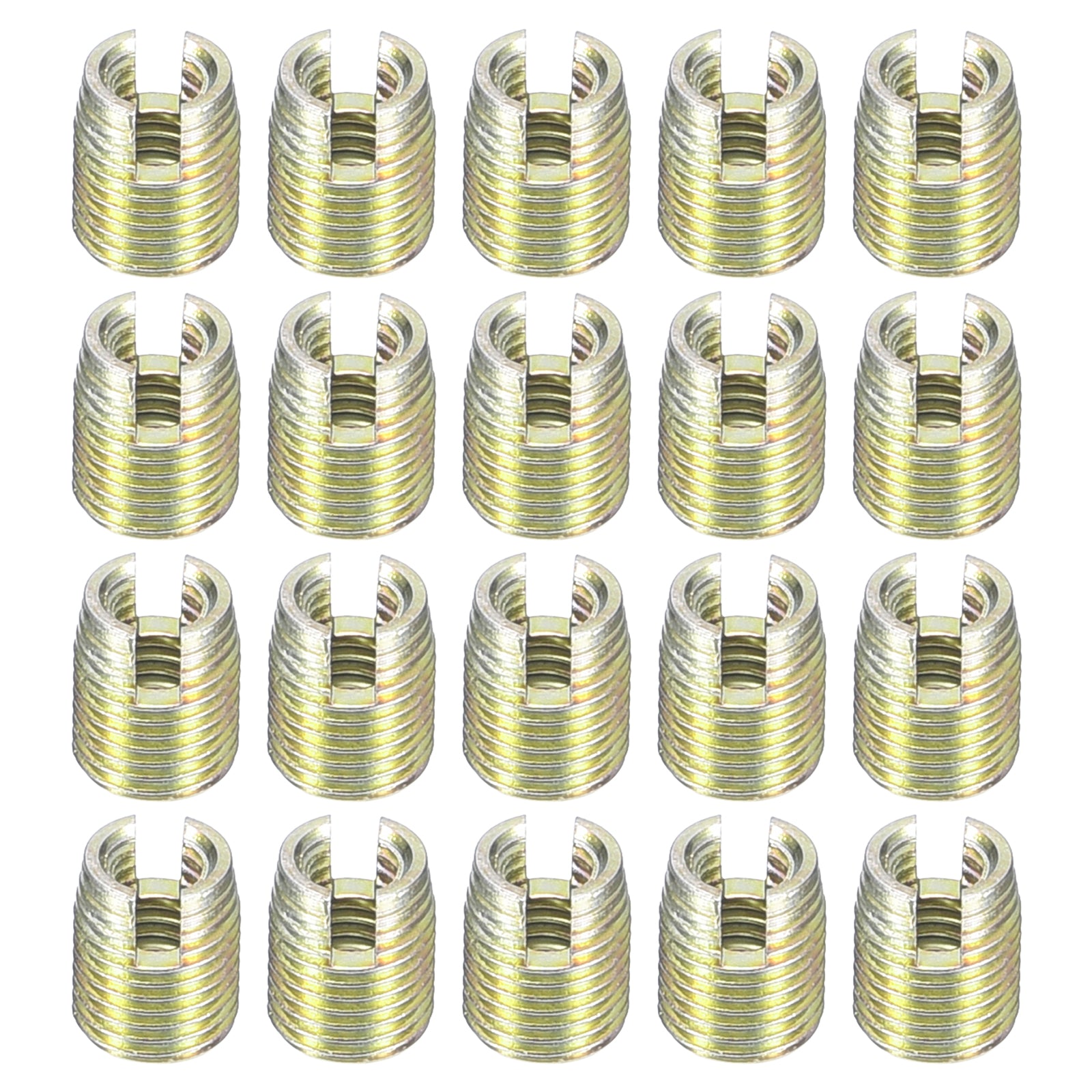 Uxcell Threaded Inserts, Zinc Plated Carbon Steel Self Tapping Thread ...