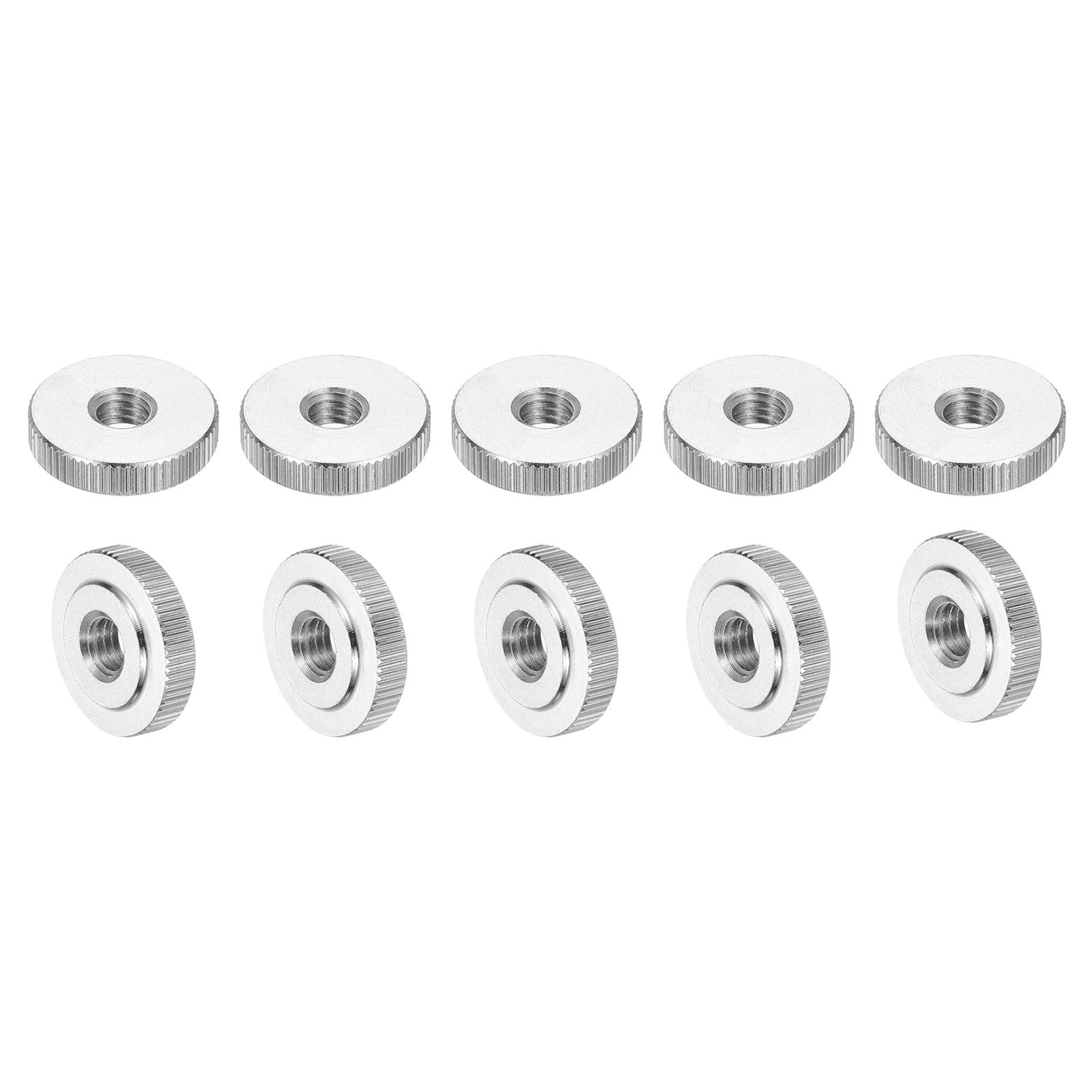 Uxcell Knurled Thumb Nuts, 304 Stainless Steel Round Knurled Flat Head ...