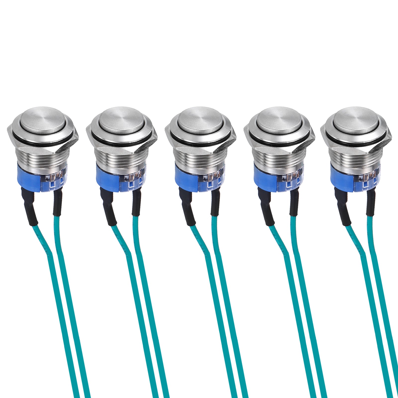 3/4 Inch Latching Push Button Switch Domed Head 8A 0-250V Silver, 5Pcs ...