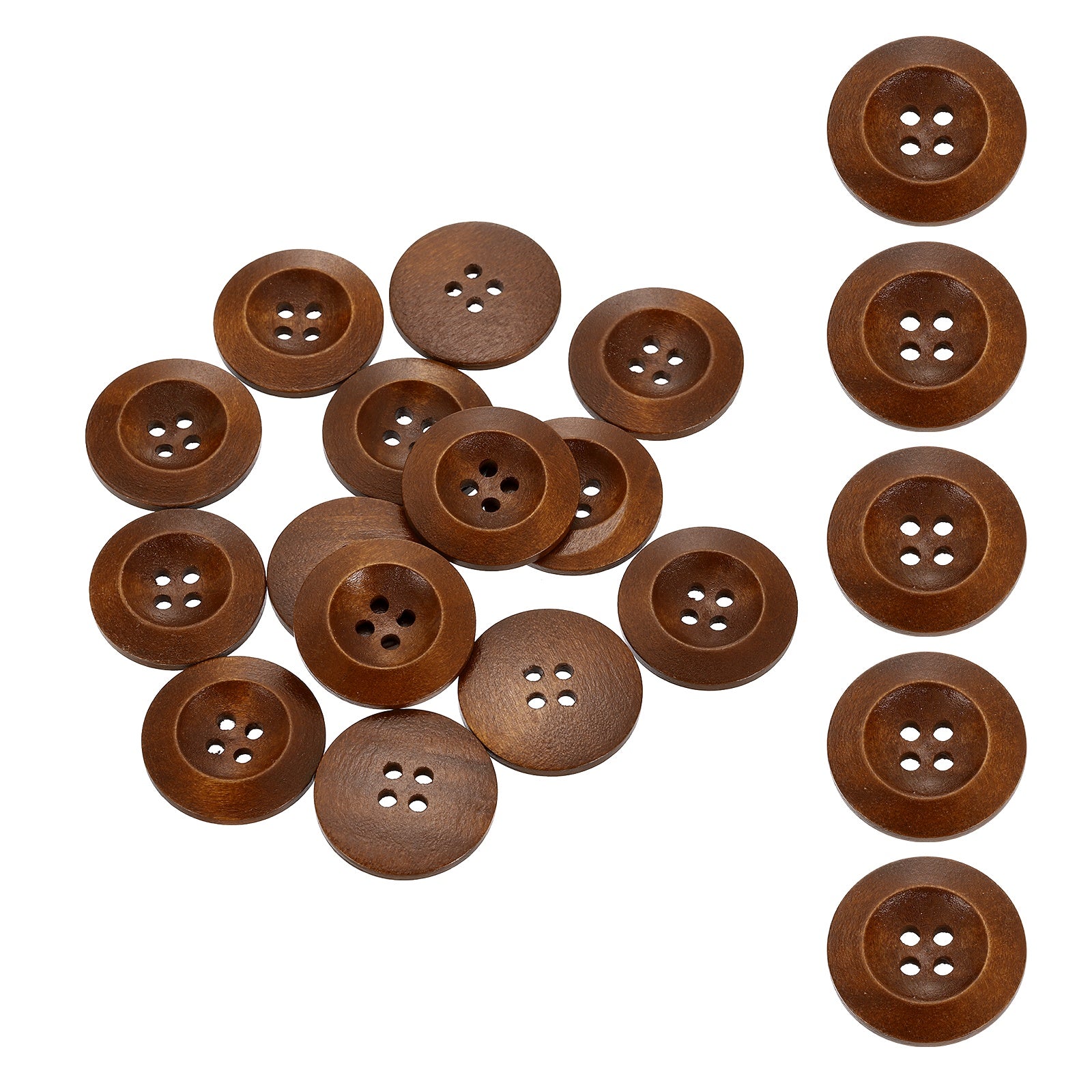 50 Pack Wooden Buttons, (28mm/ 1.1inch) Round Sewing Buttons 4 Hole ...