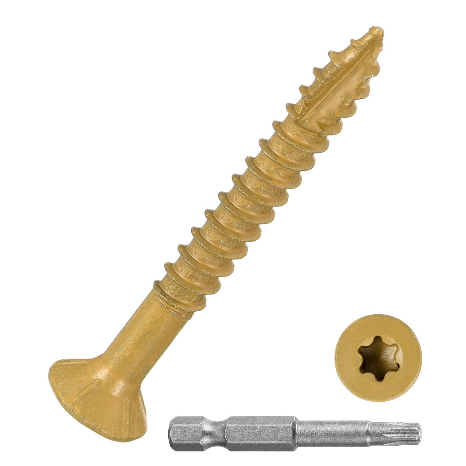 #9x1-1/2" Deck Screws - 150Pack - Carbon Steel Screw W/ T25 Star Bit ...