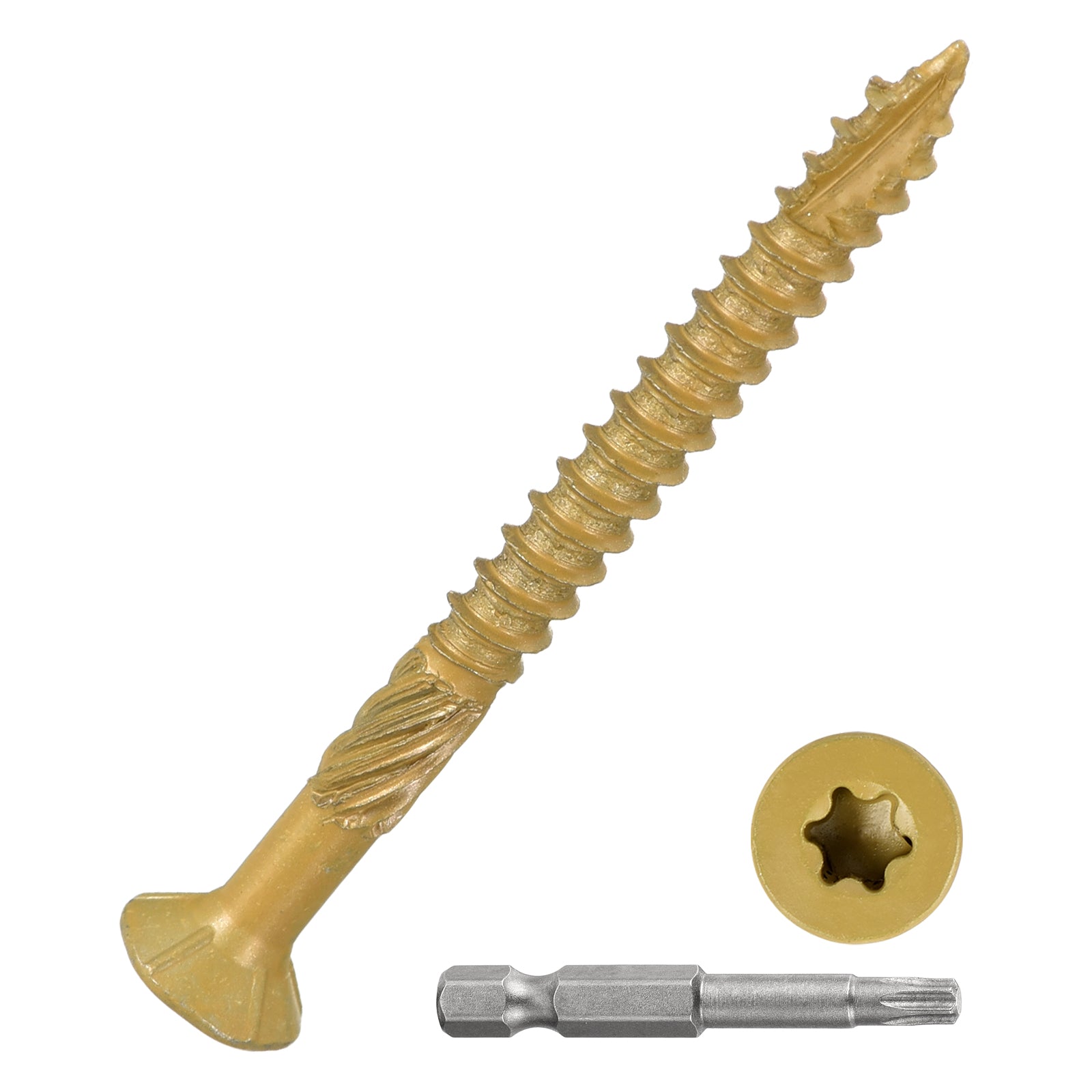 #9x2" Deck Screws - 120Pack - Carbon Steel Screw W/ T25 Star Bit - Tan ...