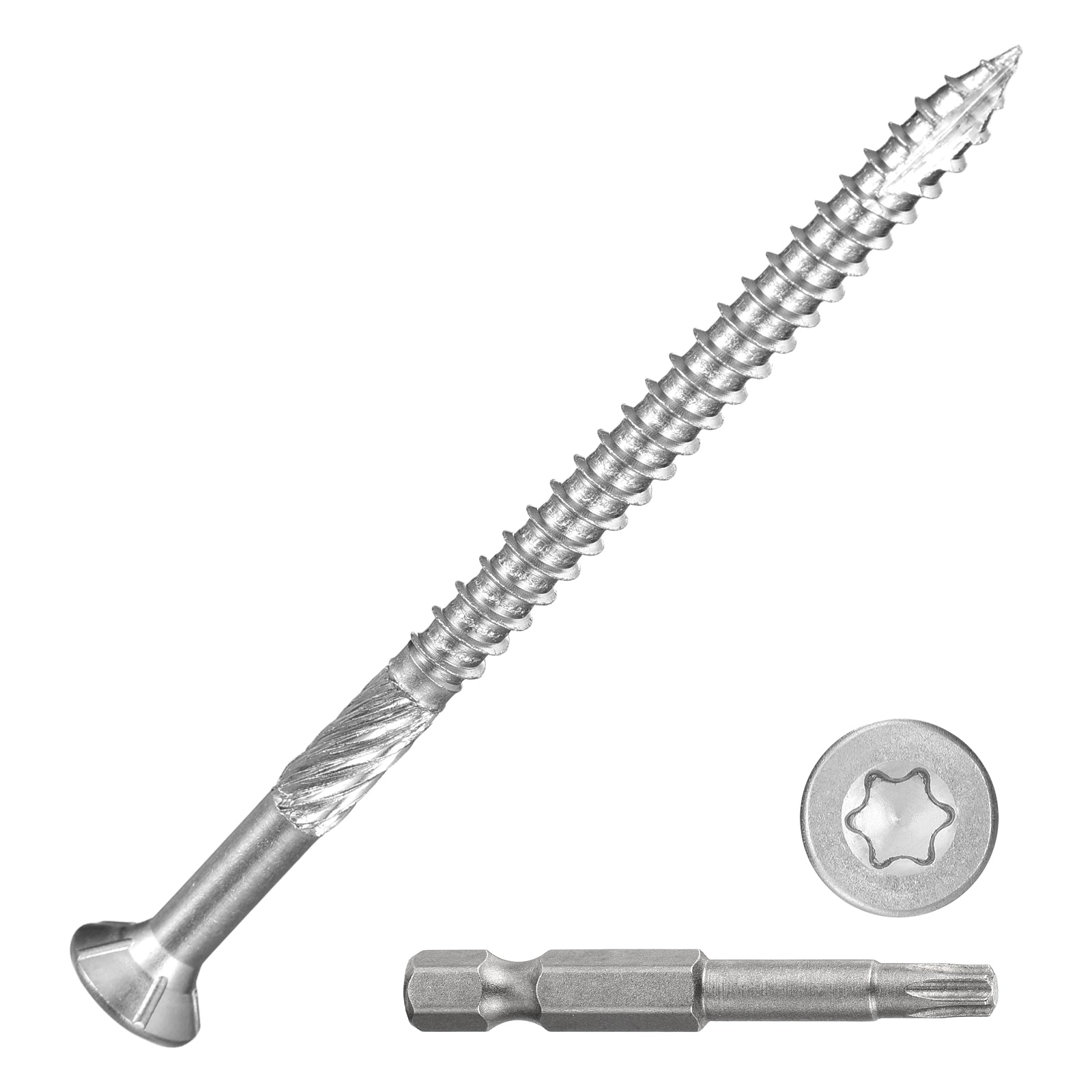 #10x3" Deck Screws-50Pack-410 Stainless Steel Screw W/ T25 Star Bit ...