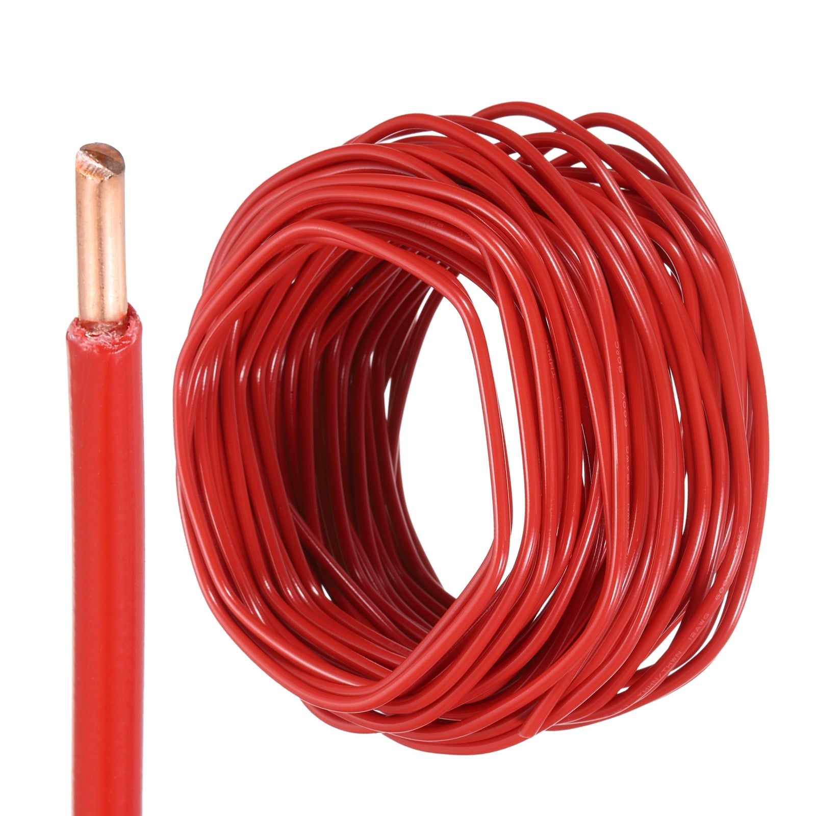 100 Feet Electrical Wire Insulated Solid Copper 12AWG Hook Up Wire ...