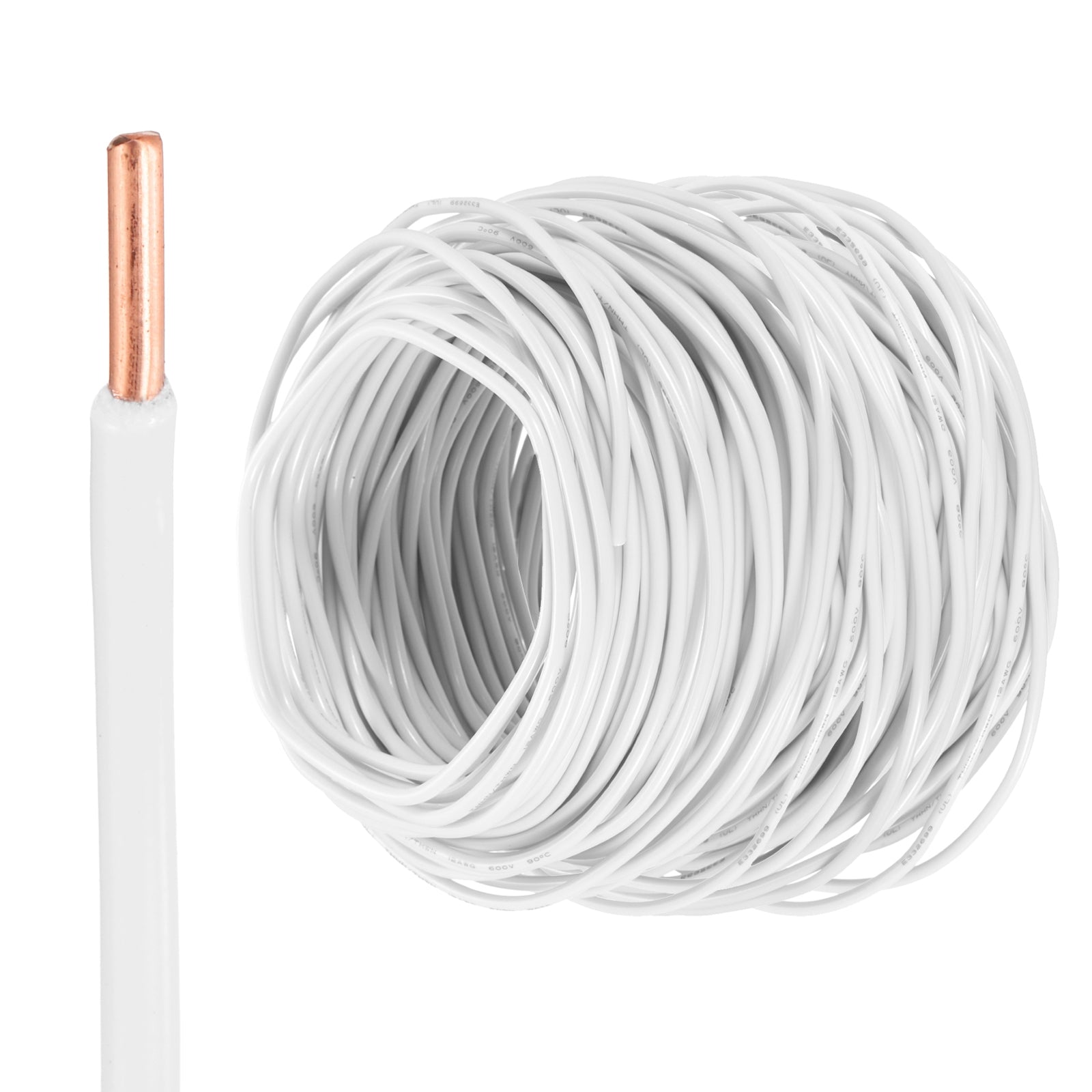 200 Feet Electrical Wire Insulated Solid Copper 12AWG Hook Up Wire ...