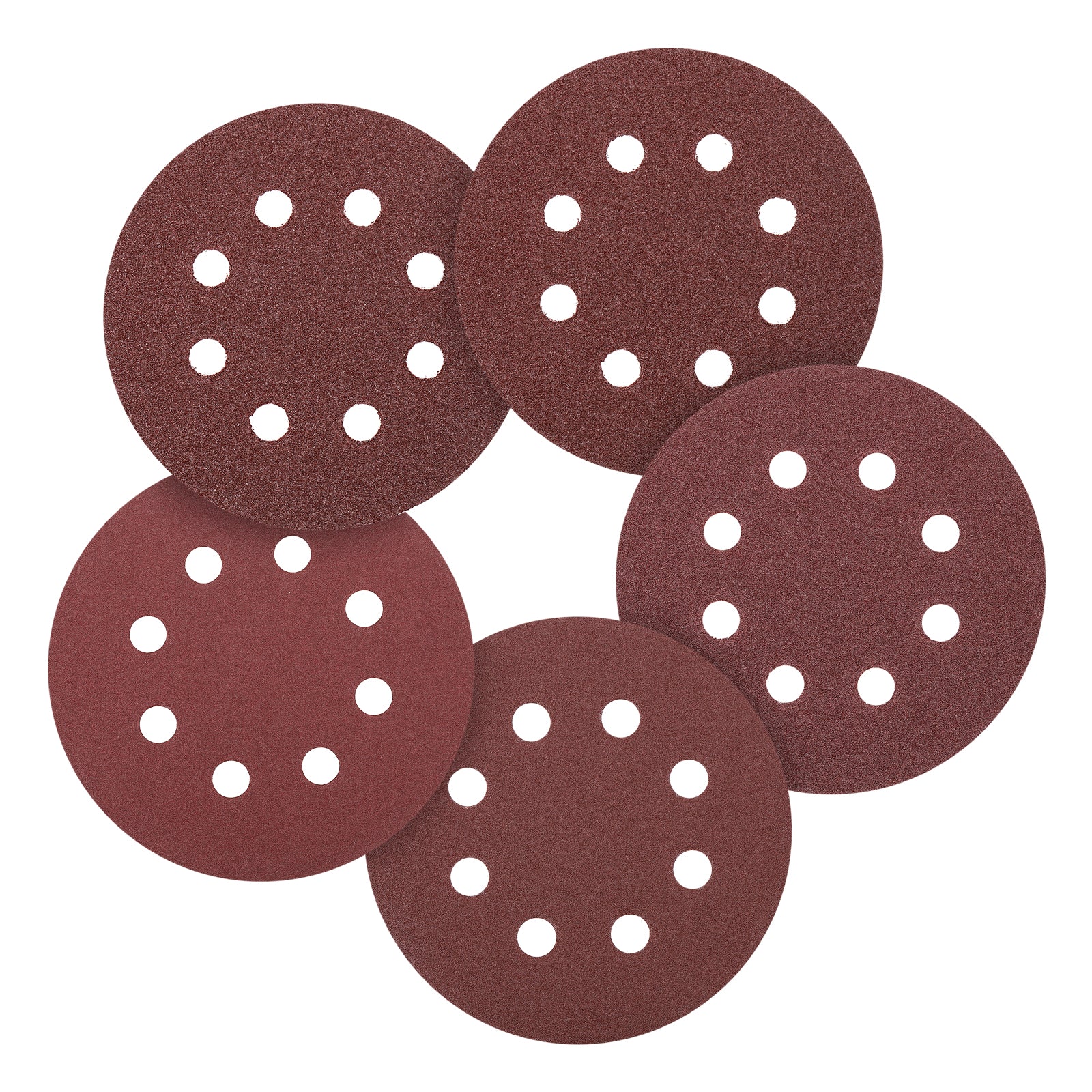 70 Pcs 125mm 5 Inch Sanding Disc 40/80/120/220/320 Grit 8 Hole Round ...