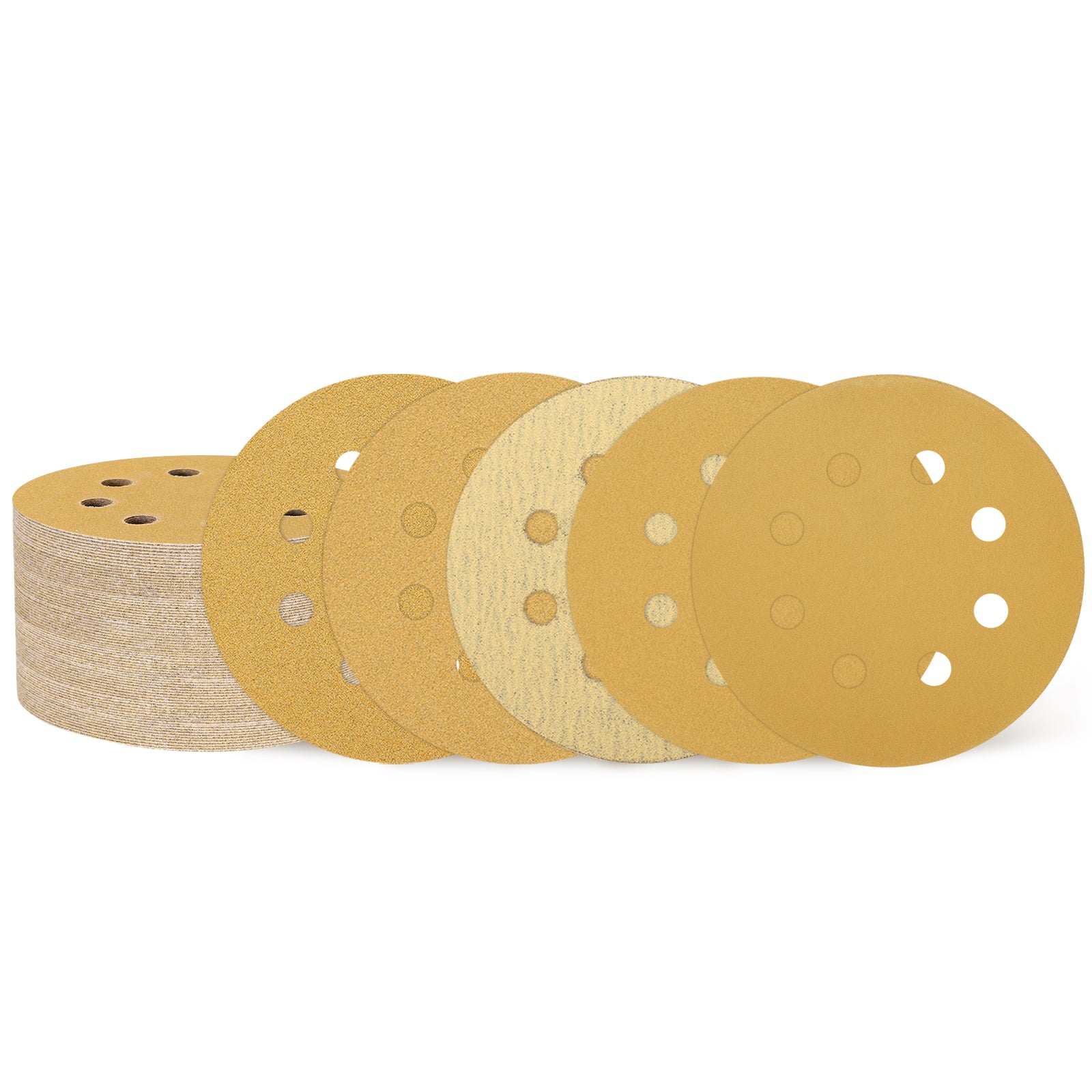 75 Pcs 5 Inch Sanding Disc 8 Hole 60/80/120/150/240/320/400 Grit ...