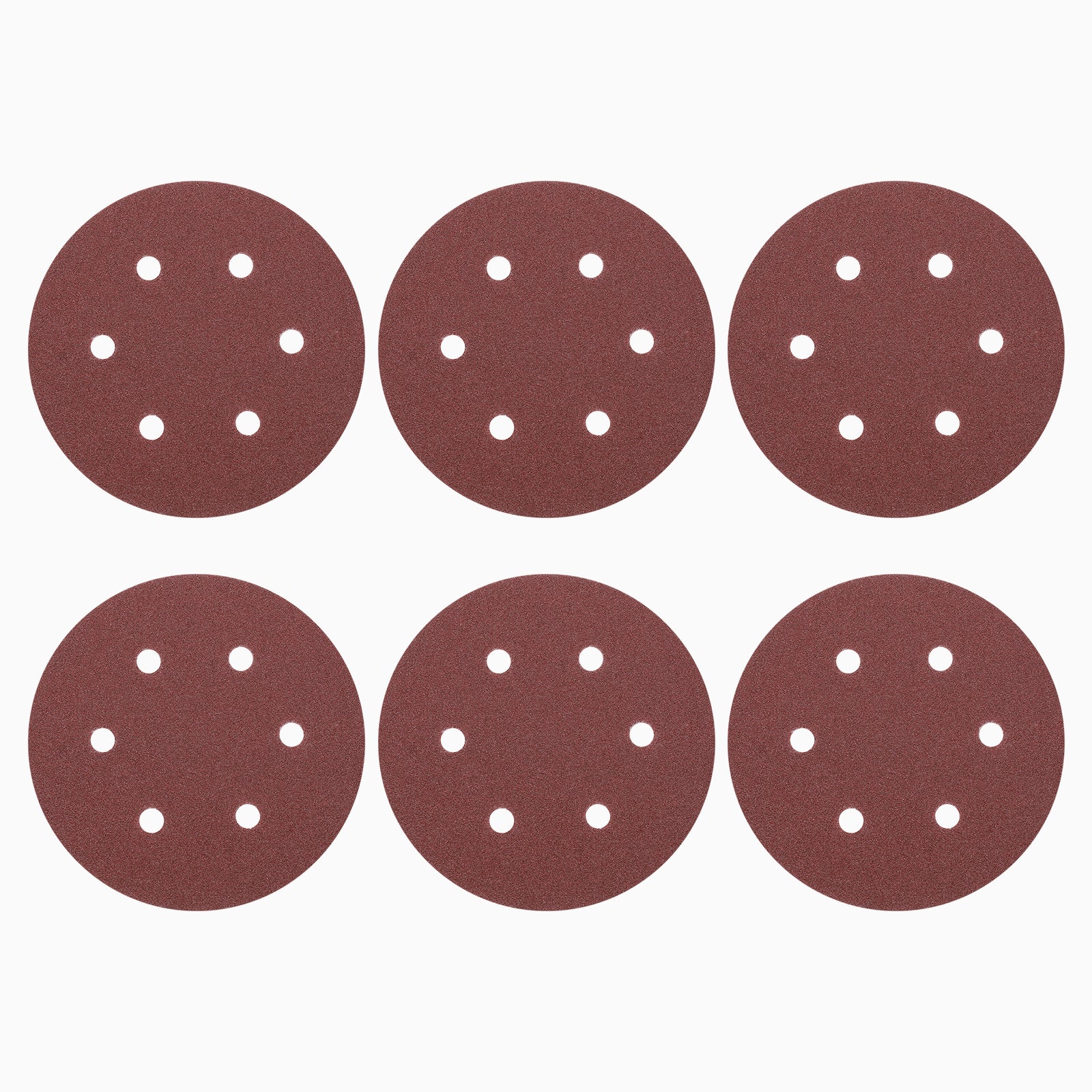 25 Pcs 6 Inch Sanding Disc 6 Hole 80 Grit Hook and Loop Sandpaper ...