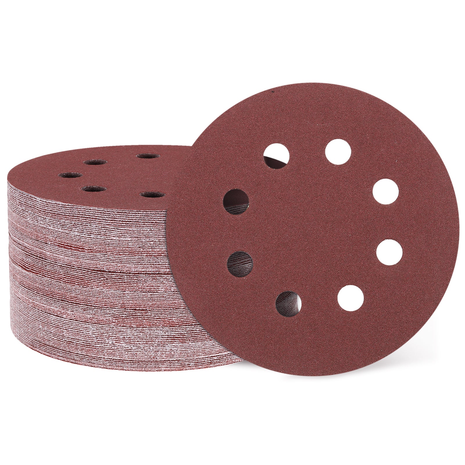 100 Pcs 5 Inch Sanding Disc 8 Hole 150 Grits Hook and Loop Sandpaper ...