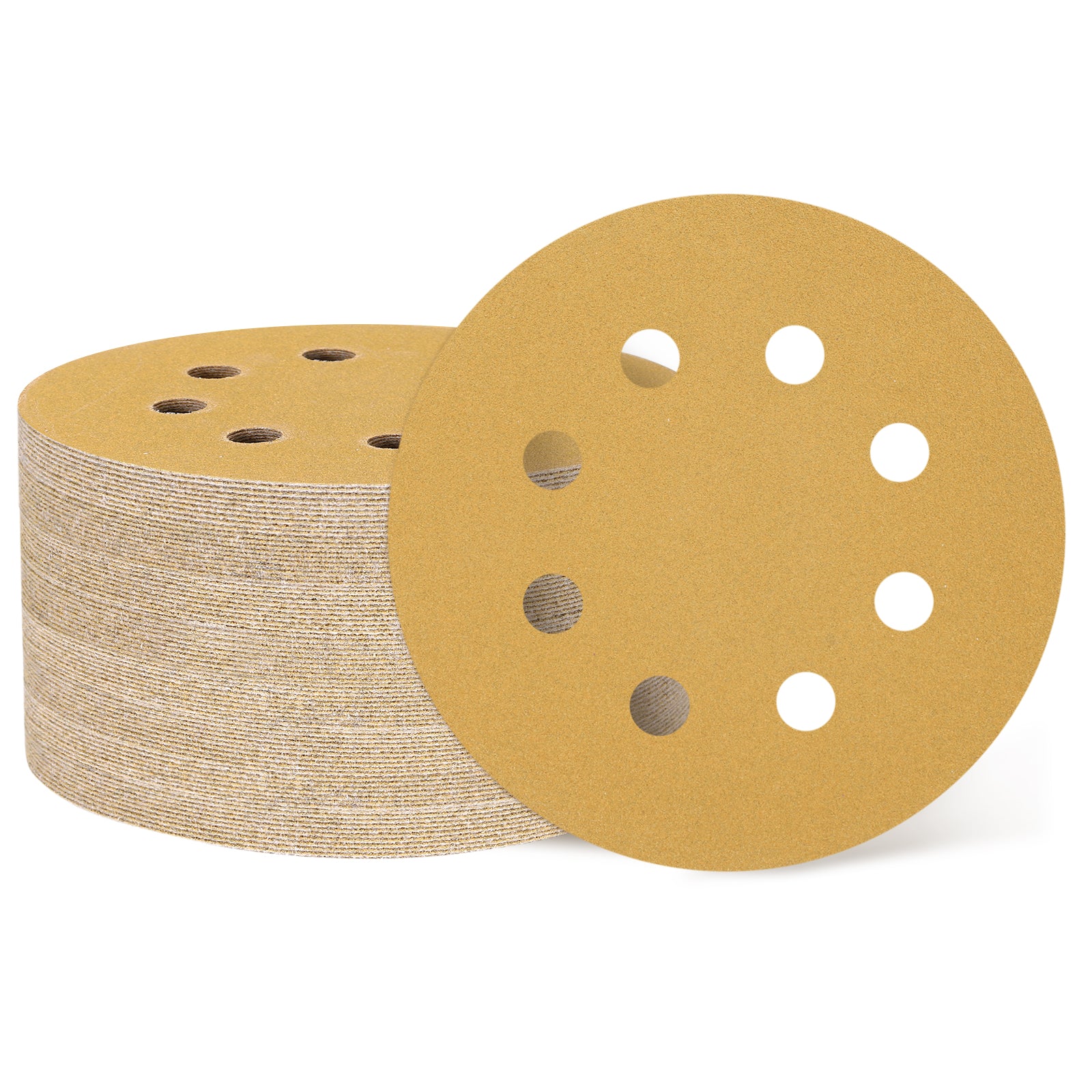 150 Pcs 5 Inch Sanding Disc 8 Hole 150 Grit Hook and Loop Sandpaper ...