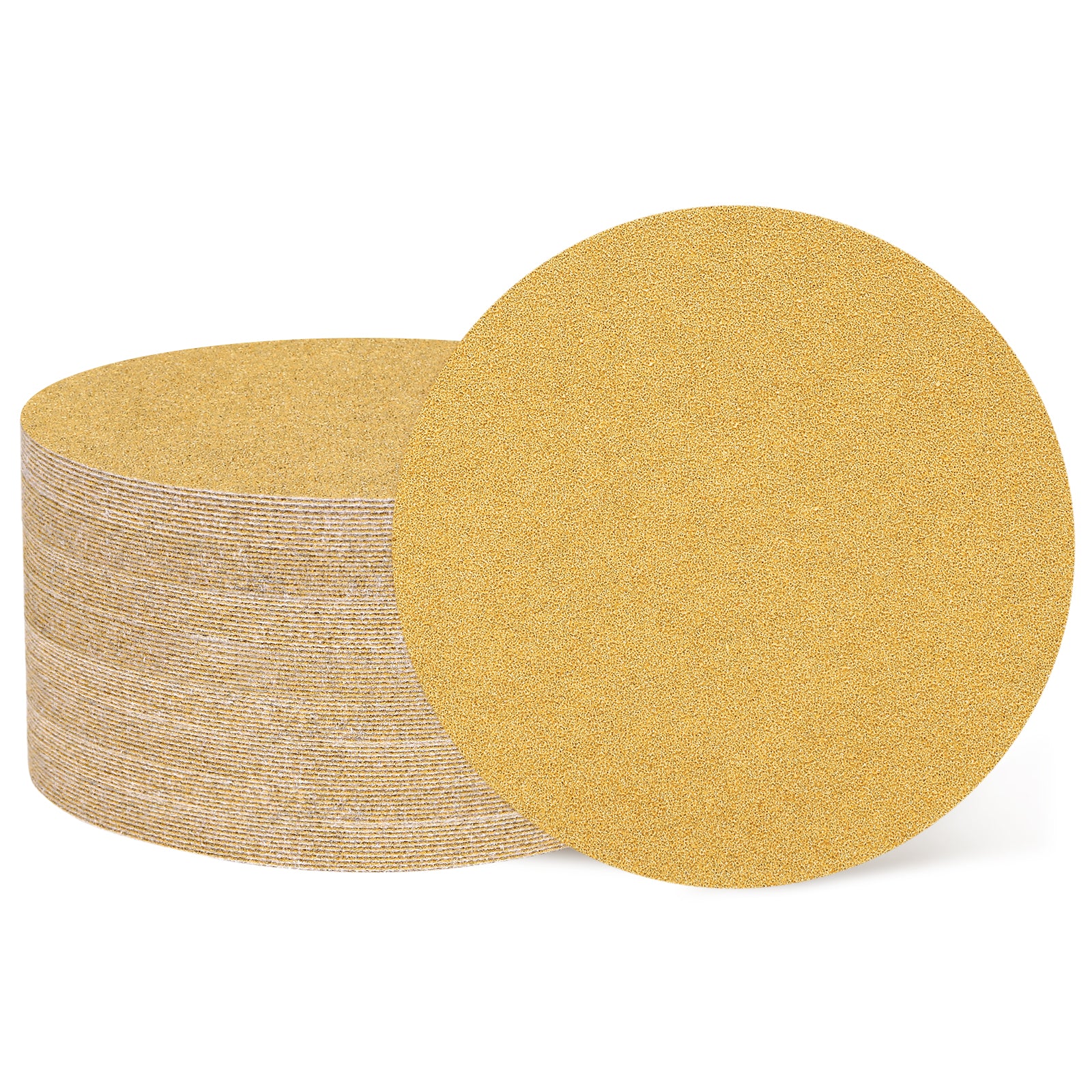 100 Pcs 5 Inch Sanding Disc 60 Grit Hook and Loop Sandpaper, Gold ...