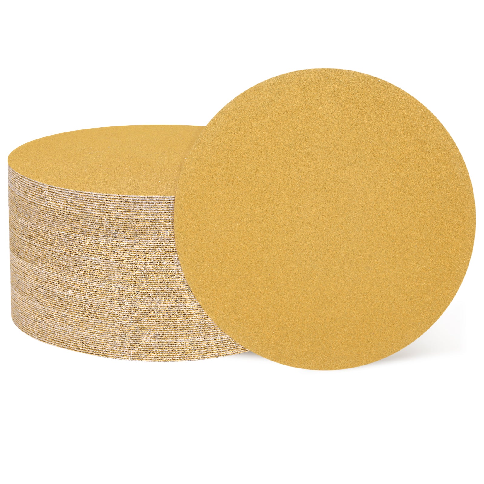 100 Pcs 6 Inch Sanding Disc 150 Grit Hook and Loop Sandpaper, Gold ...