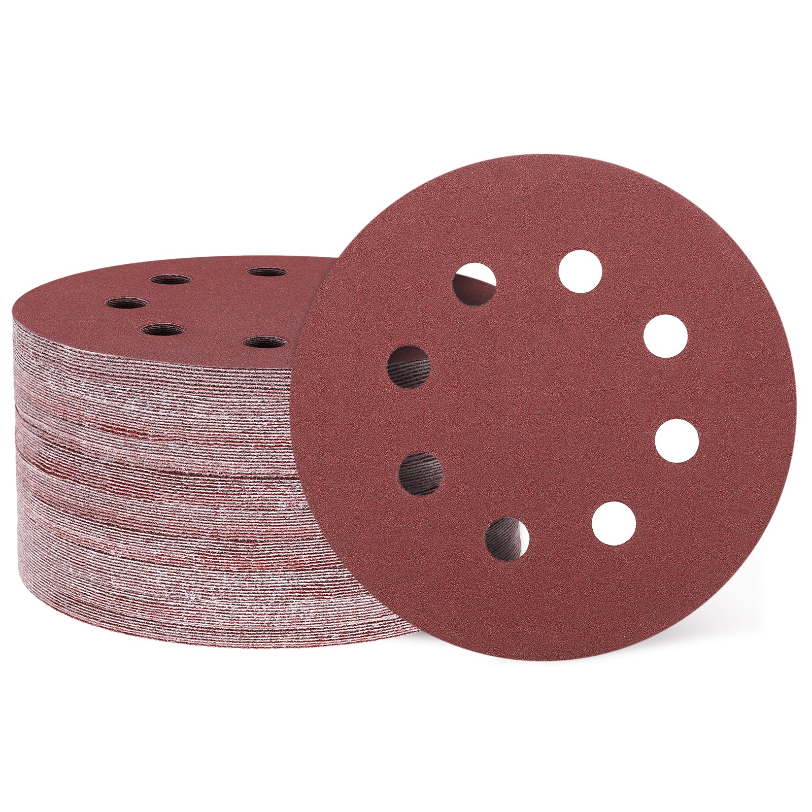 150 Pcs 5 Inch Sanding Disc 8 Hole 180 Grit Hook and Loop Sandpaper ...