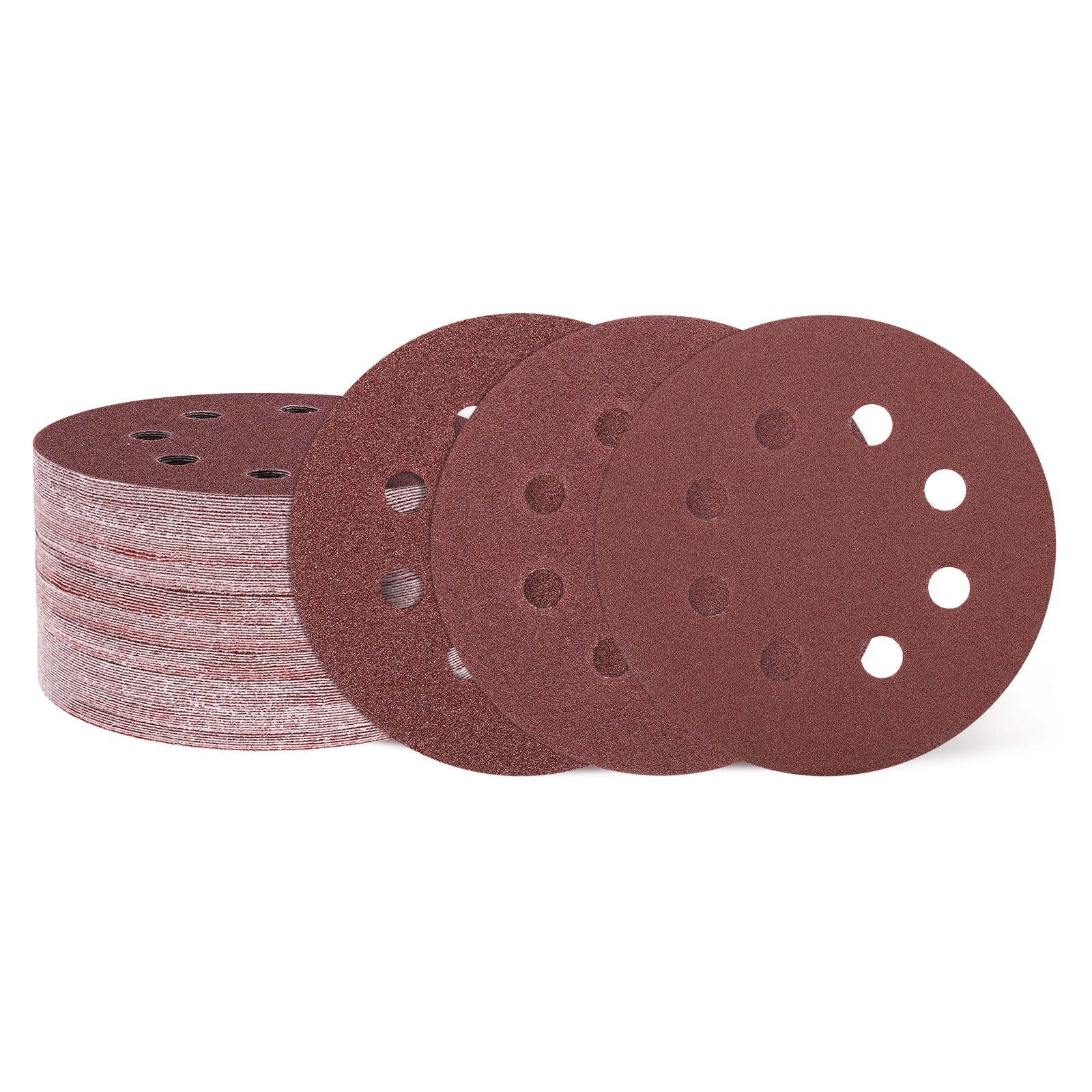 75 Pcs 5 Inch Sanding Disc 8 Hole 40/80/120 Grit Hook and Loop ...