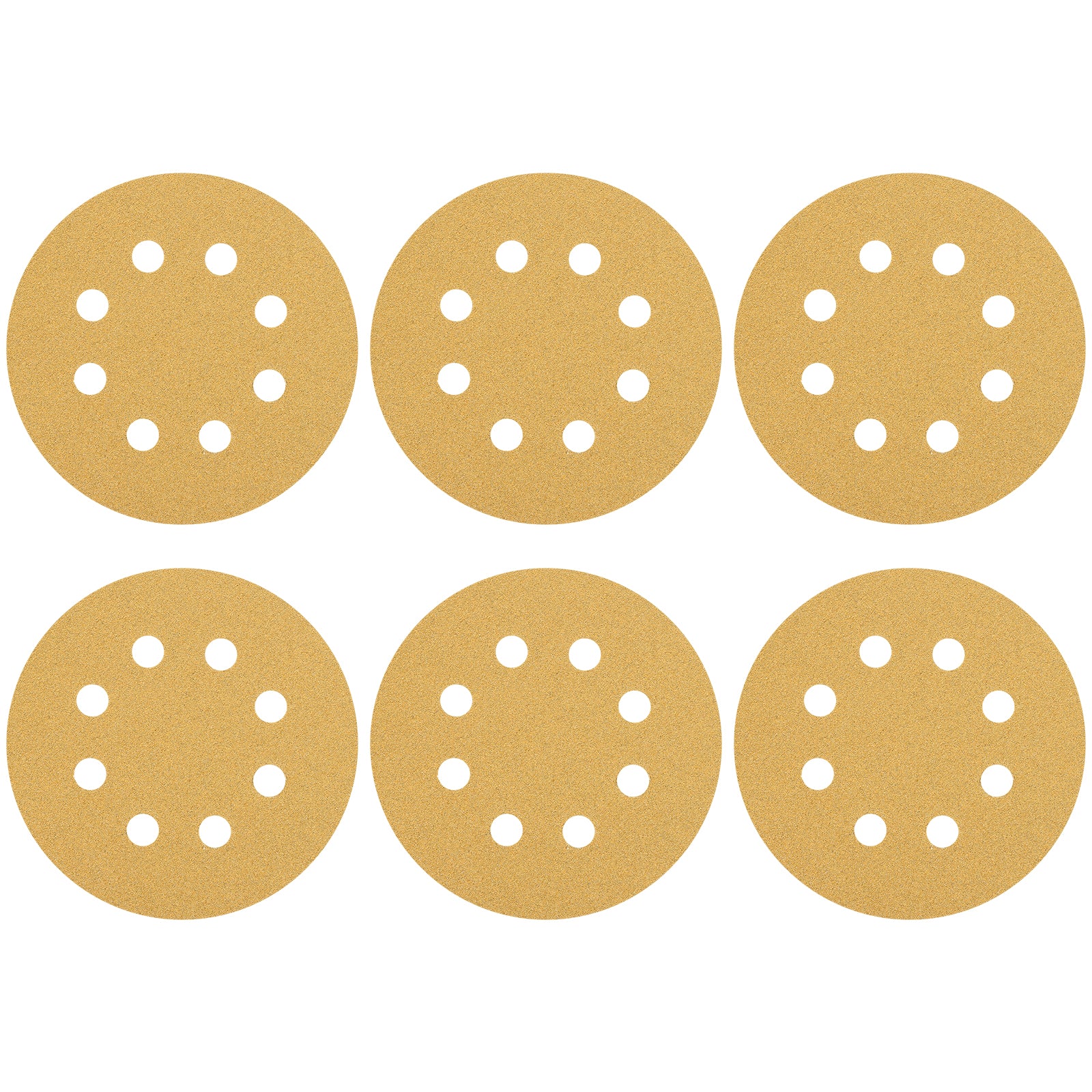 20 Pcs 5 Inch Sanding Disc 8 Hole 100 Grit Hook and Loop Sandpaper ...