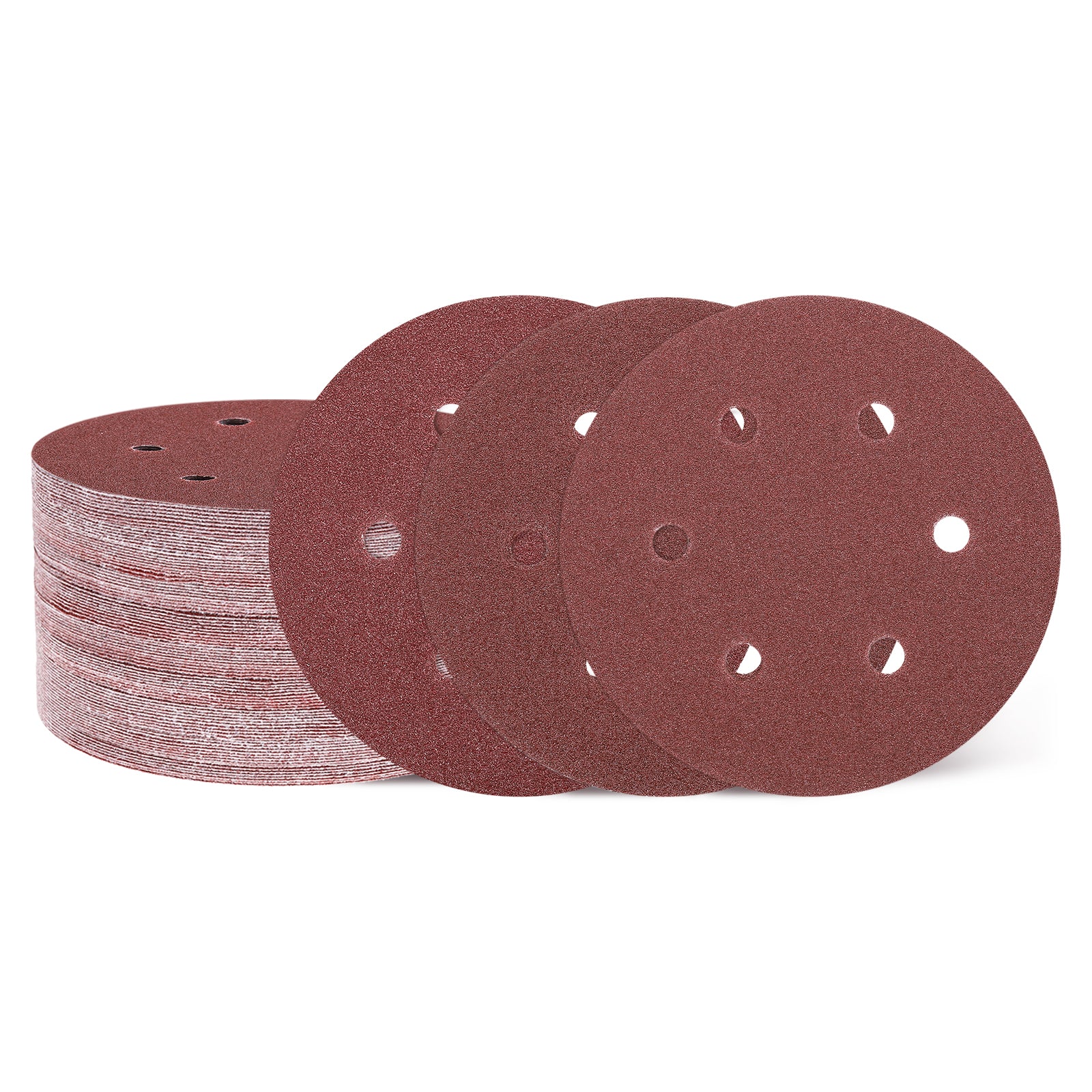 75 Pcs 6 Inch Sanding Disc 6 Hole 40/60/80 Grit Hook and Loop Sandpaper ...