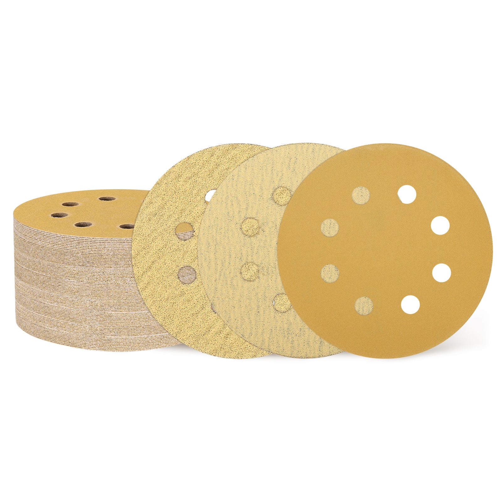 150 Pcs 5 Inch Sanding Disc 8 Hole 80/120/220 Grit Hook and Loop ...