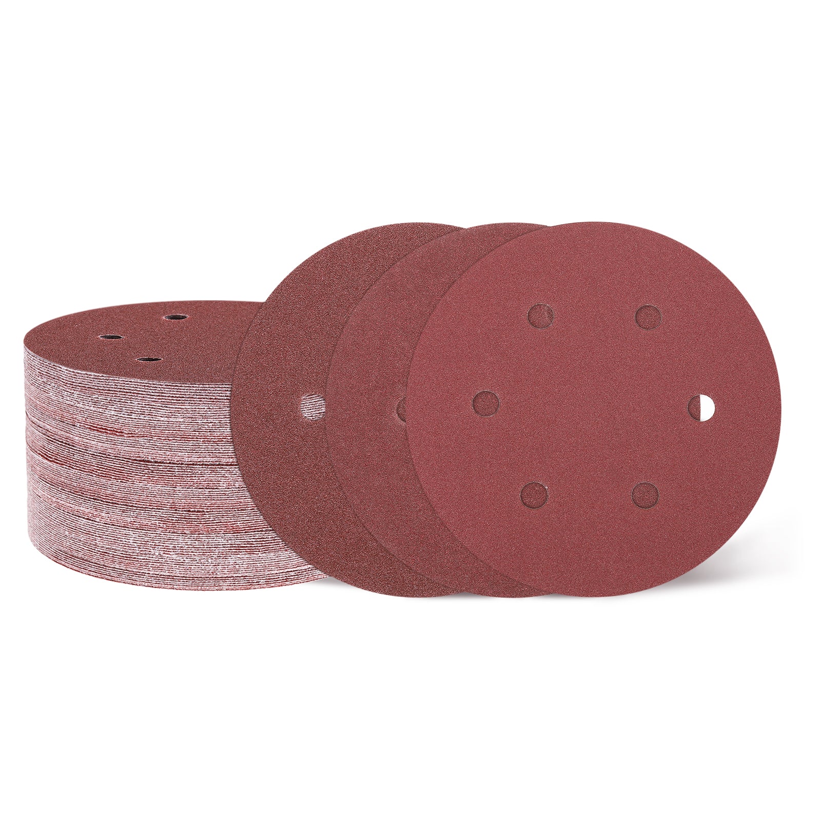 75 Pcs 6 Inch Sanding Disc 6 Hole 40/80/120 Grit Hook and Loop ...