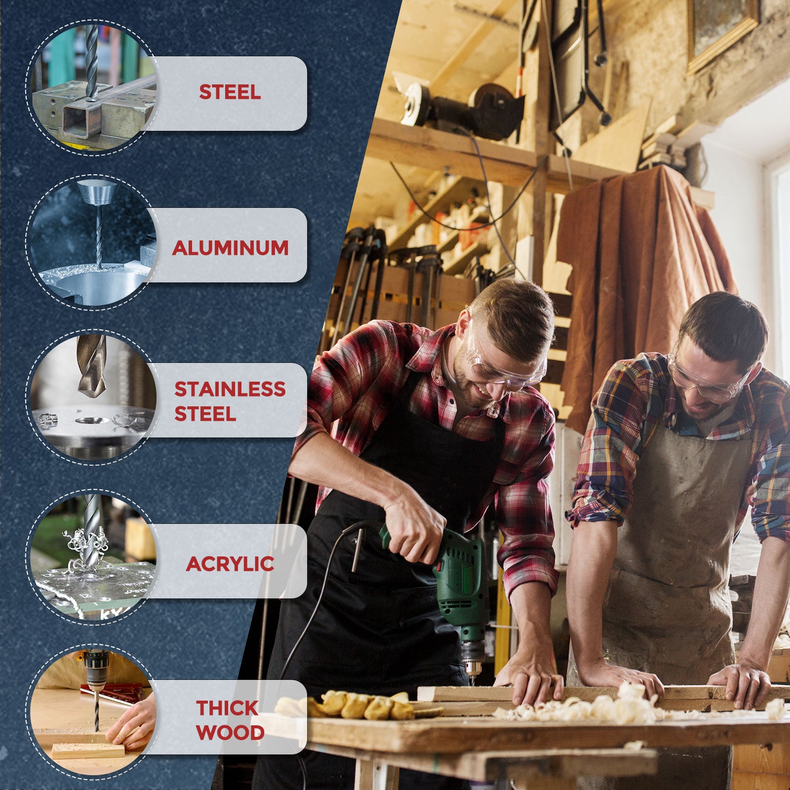 5pcs Drill Bit - 3.5mm HSS Cobalt Gold for Woodworking Handicraft Use ...