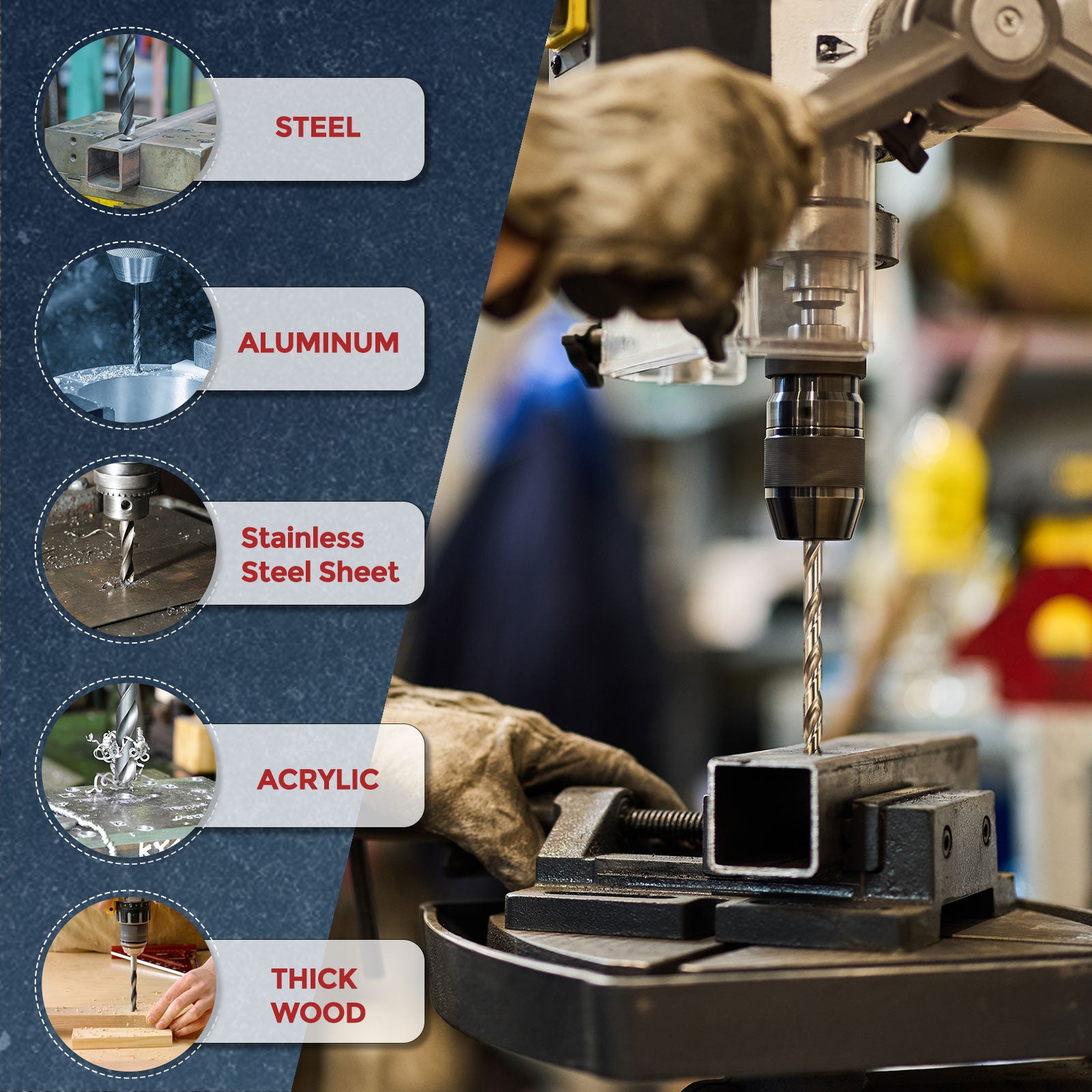 10pcs Drill Bit - #25 4341 HSS Gold Woodworking Handicraft | Harfington