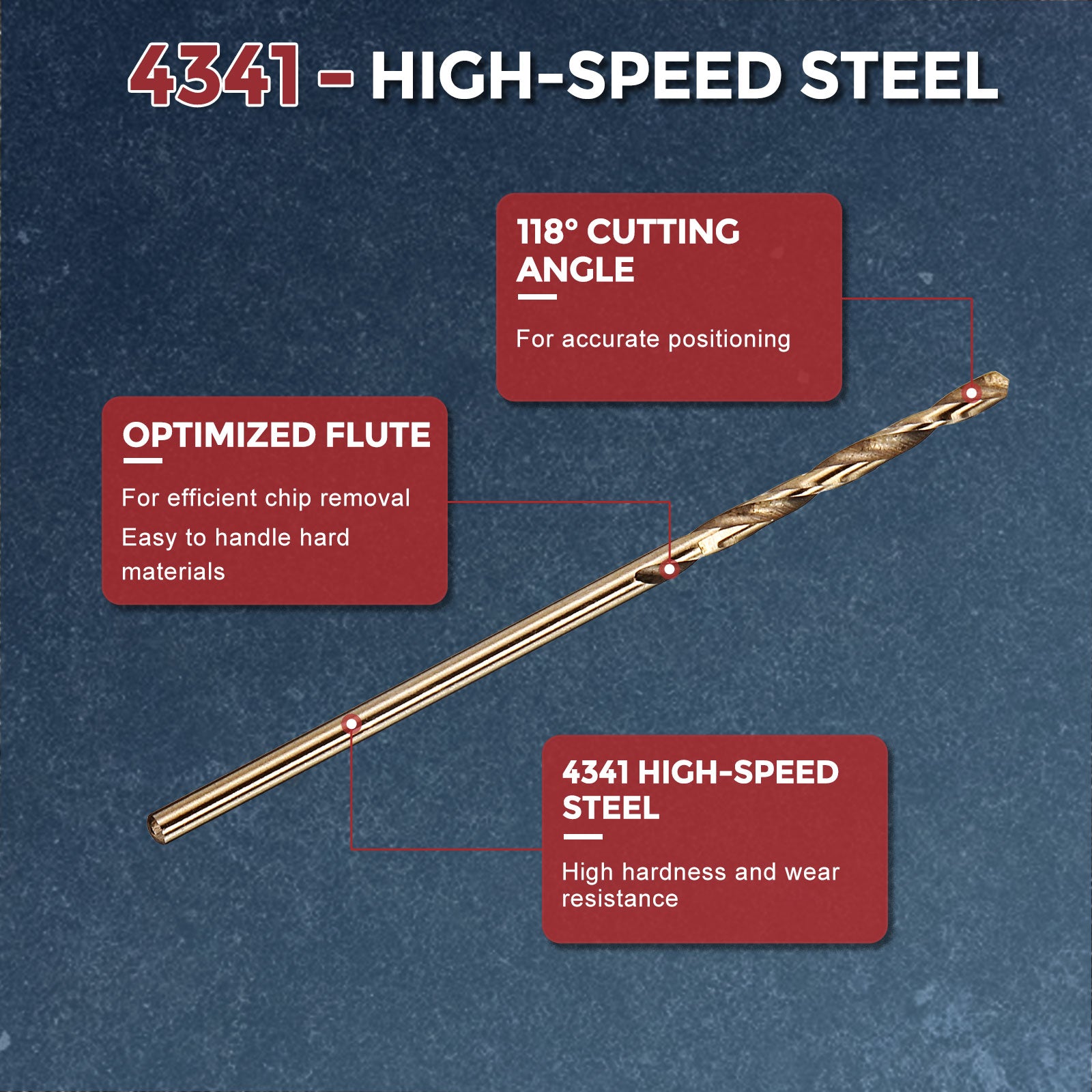 10pcs Drill Bit - #53 4341 HSS Gold Woodworking Handicraft | Harfington