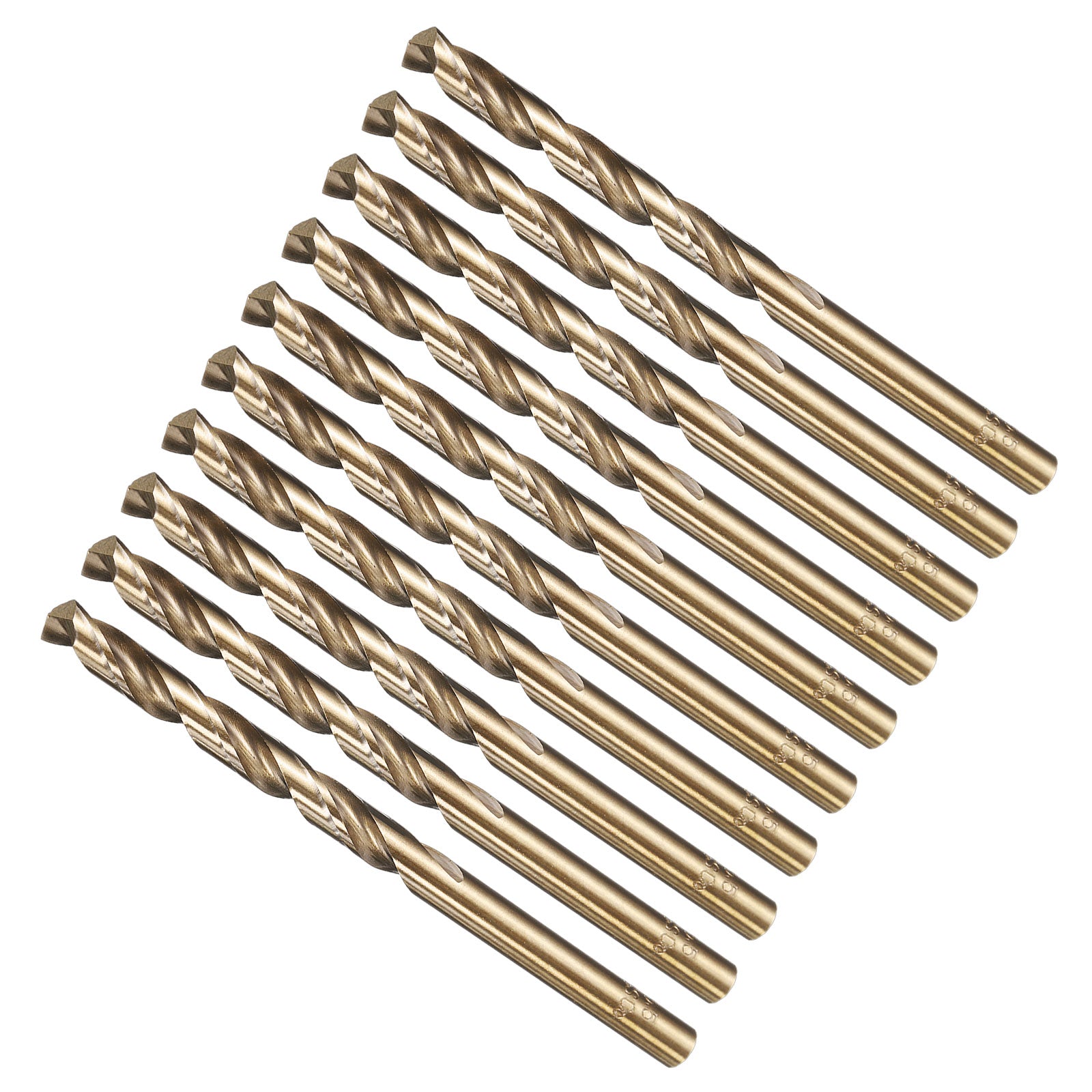5.5mm Drill Bit M35 High-Speed Steel 135° Point Tip Gold, 10pcs ...
