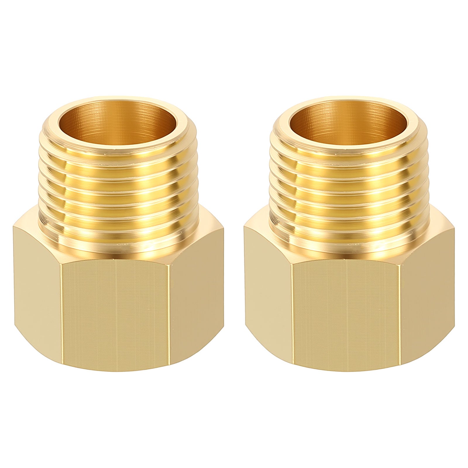 2PCS 1/2" NPT FeMale x 1/2" NPT Male Thread Brass Hex Extension Adapter ...