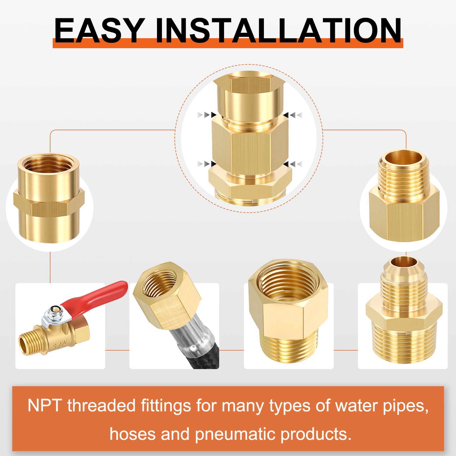 2 Pack 90 Degree Elbow Fittings FeMale to Male Adapters, 1/2" FNPT x 1/ ...