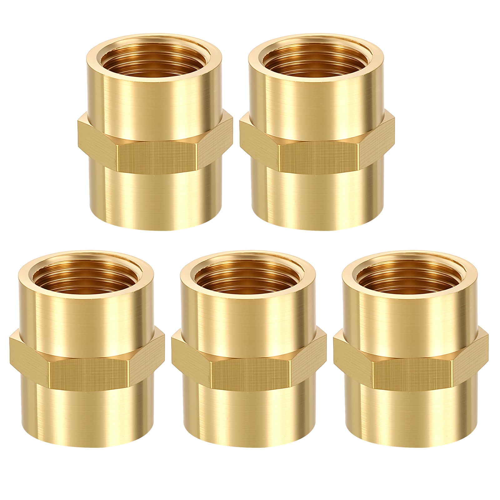 5PCS 3/8" NPT FeMale x 3/8" NPT FeMale Thread Brass Hex Extension ...