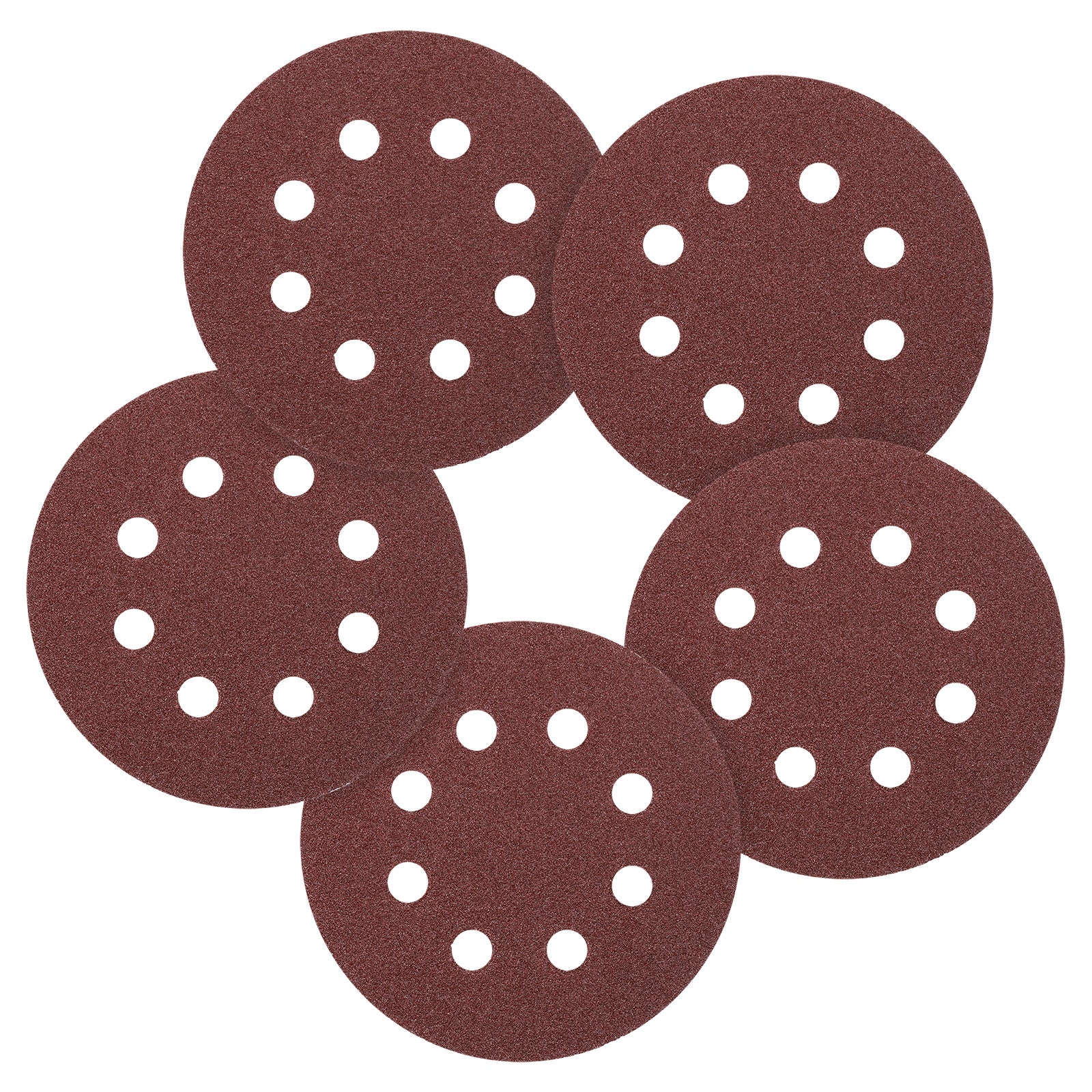 100 Pcs 5 Inch Sanding Disc 60 Grit 8 Hole Round Hook and Loop ...