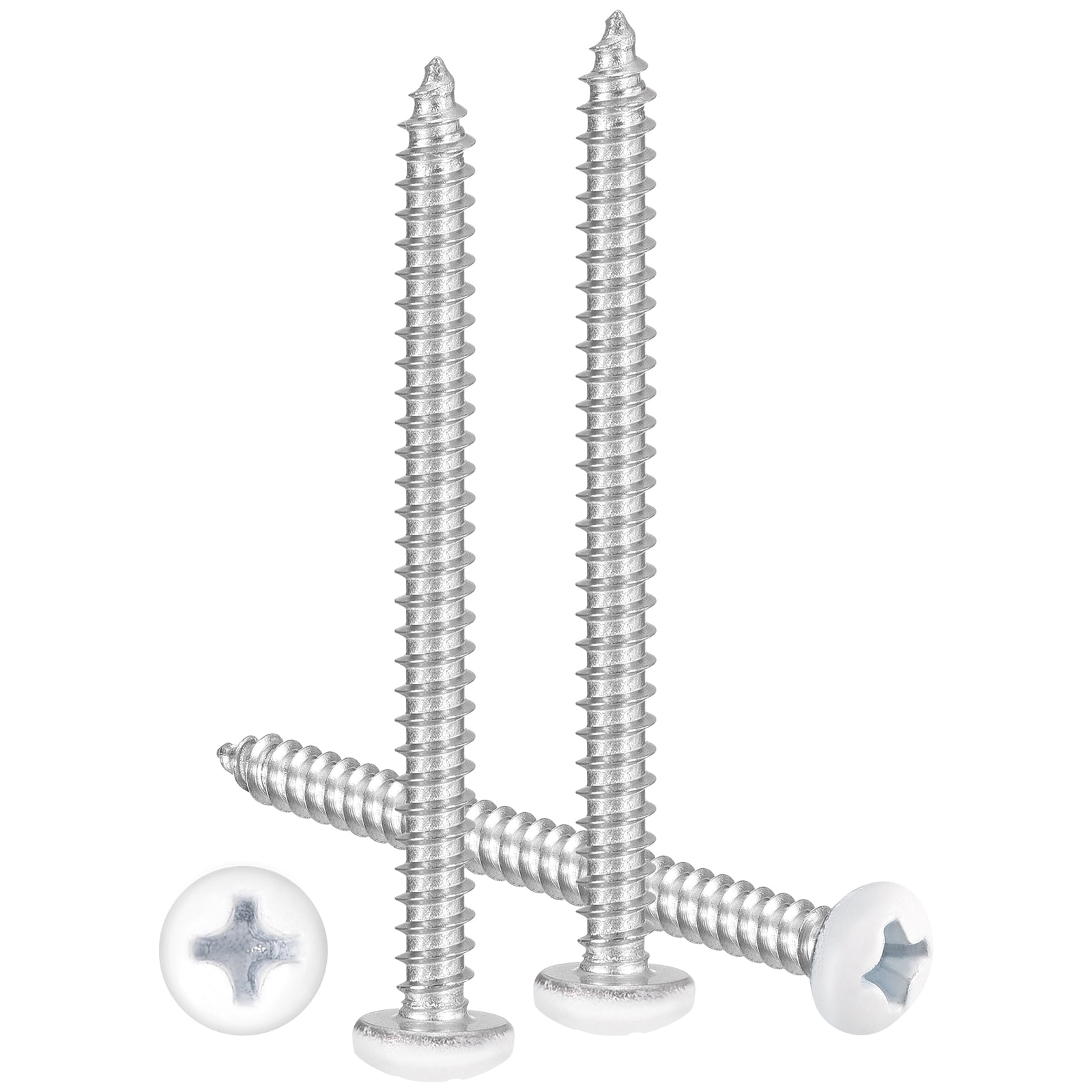 Pan Head Self Tapping Screws(M3.5x40) 50Pcs, Blue White | Harfington