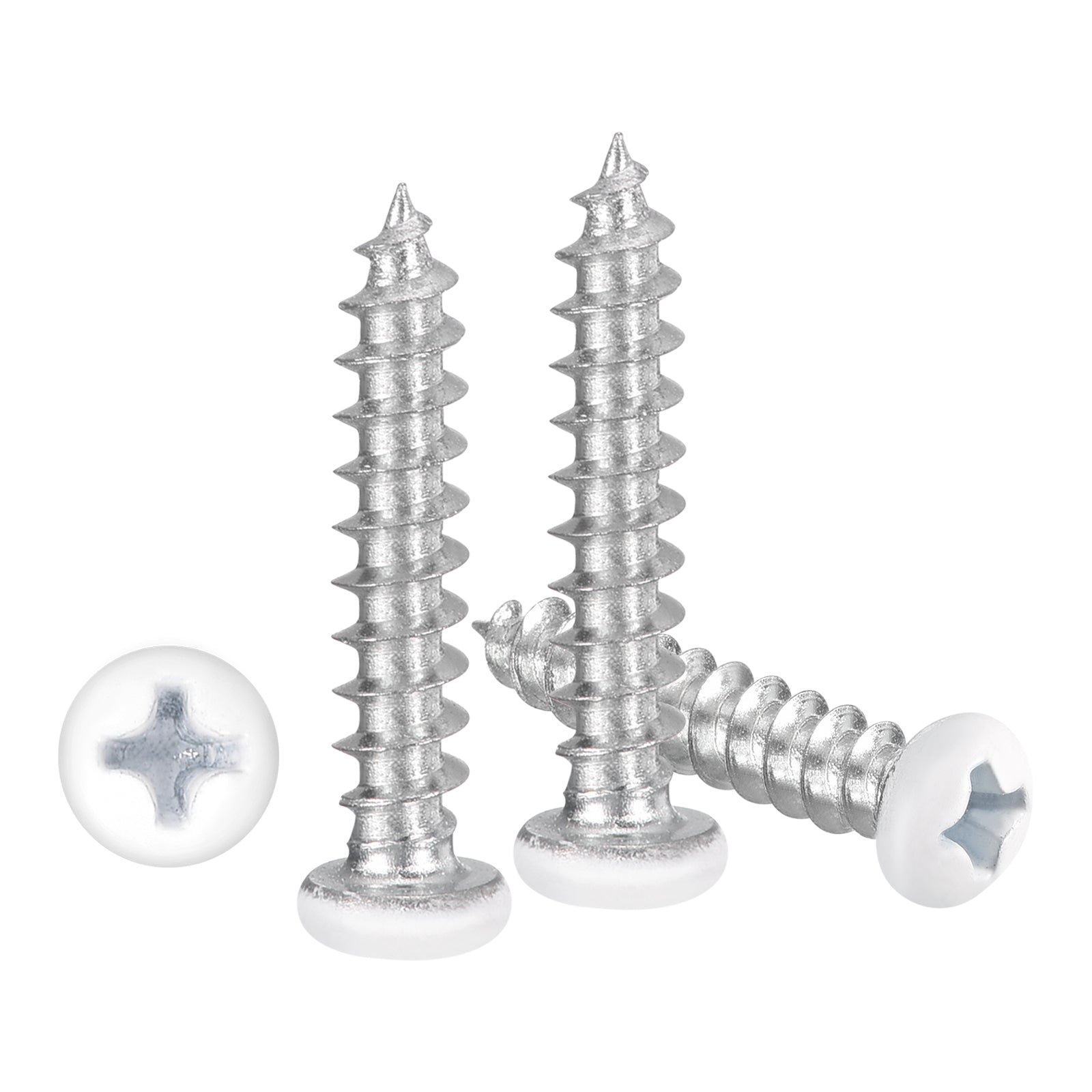 Pan Head Self Tapping Screws(M4x20) 25Pcs, Blue White | Harfington
