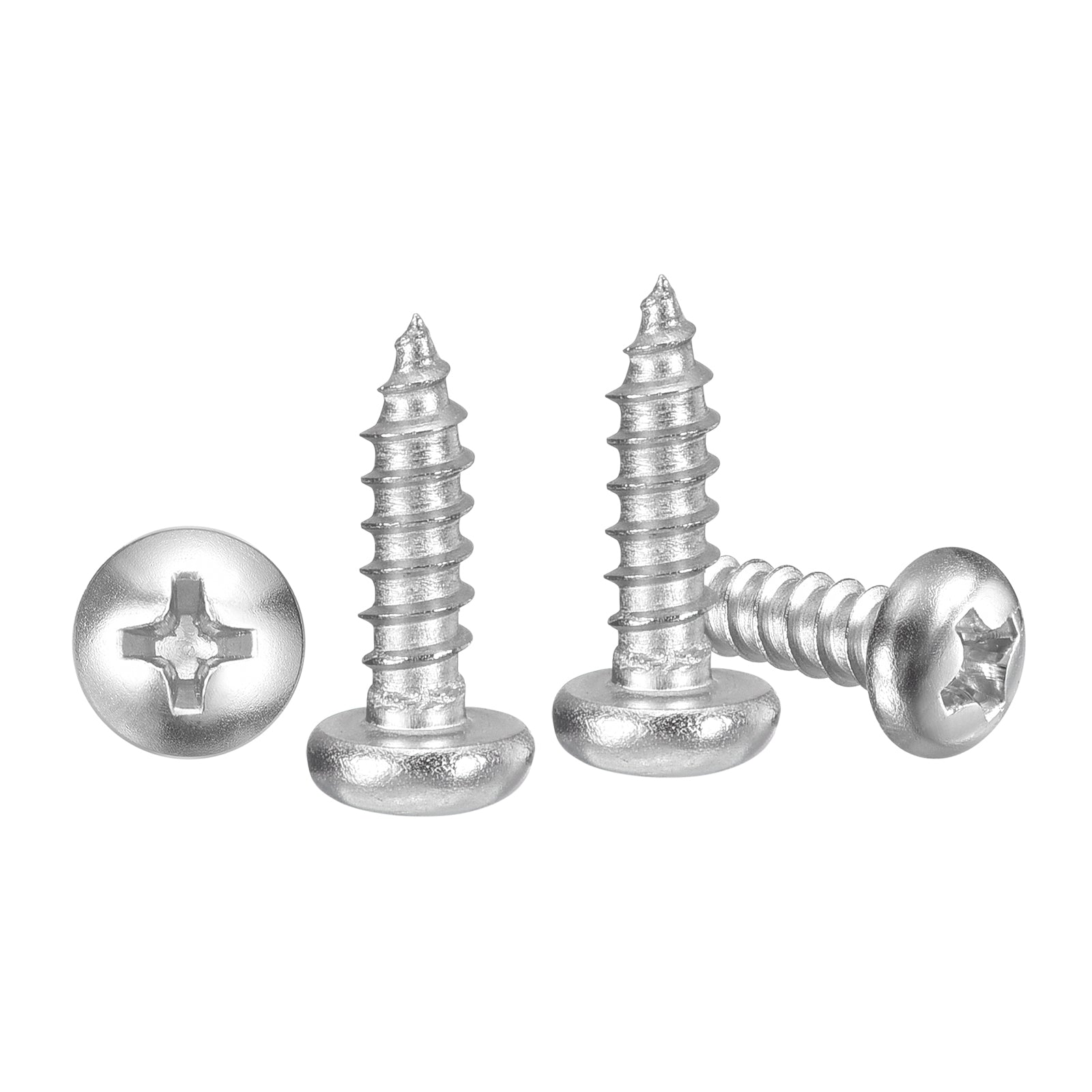 Pan Head Self Tapping Screw(M3x12) 50Pcs, Silver Tone | Harfington