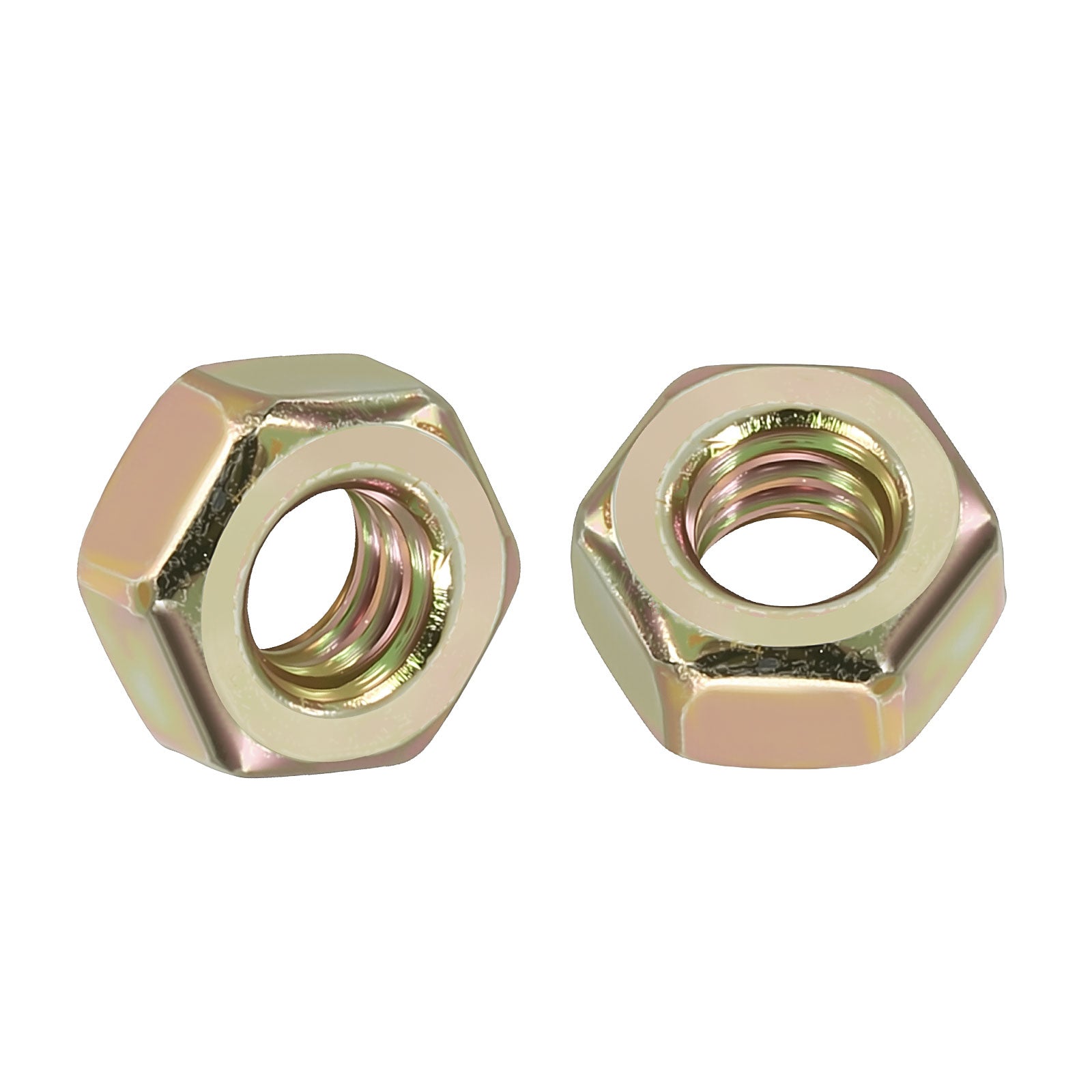 100pcs Hex Nuts - [1/4"-20] Carbon Steel Grade 8 Hardware Nuts, Yellow ...