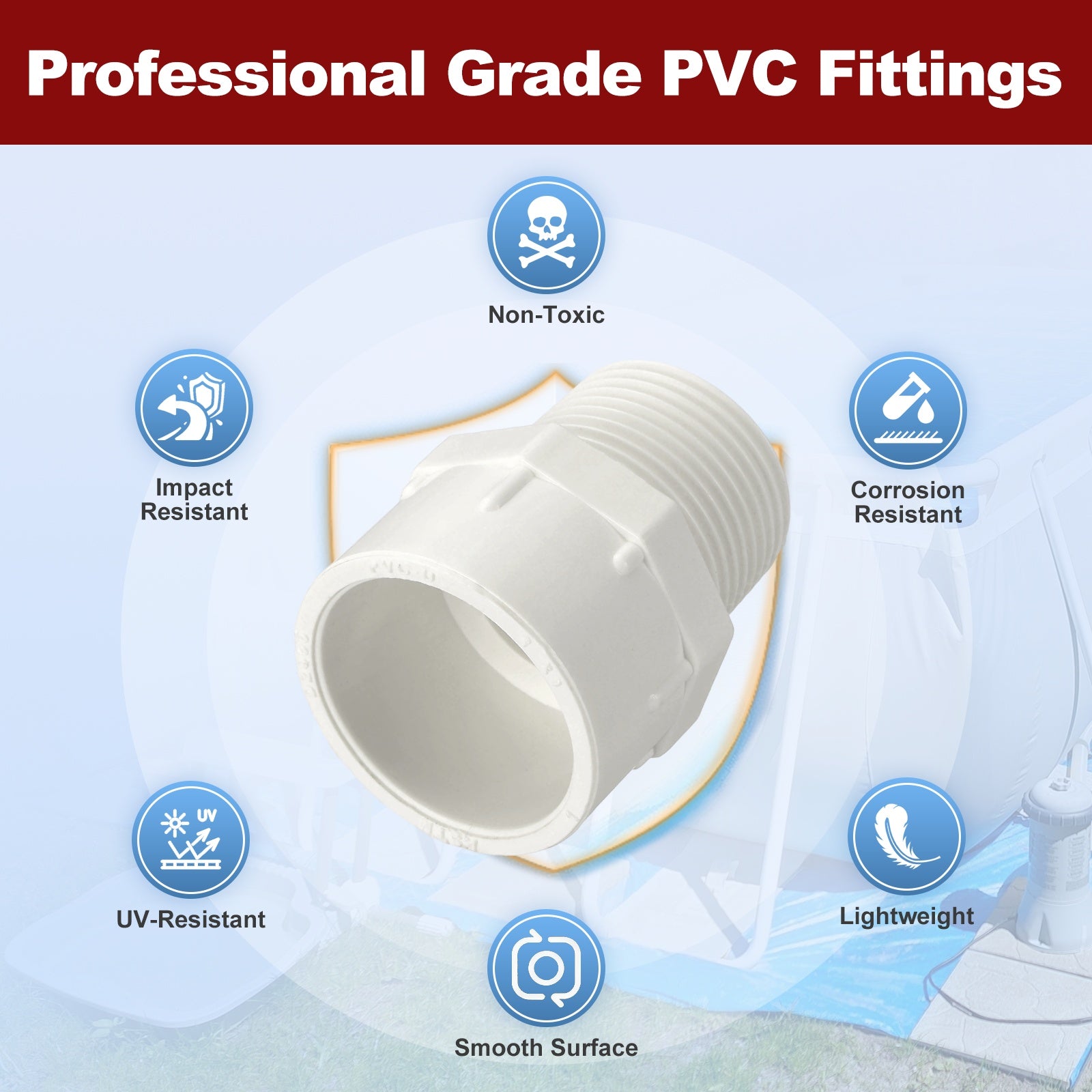 1Pcs 1" Pipe Fitting, SCH40 (Male Thread x SOC) NPT Male Thread Adapter ...