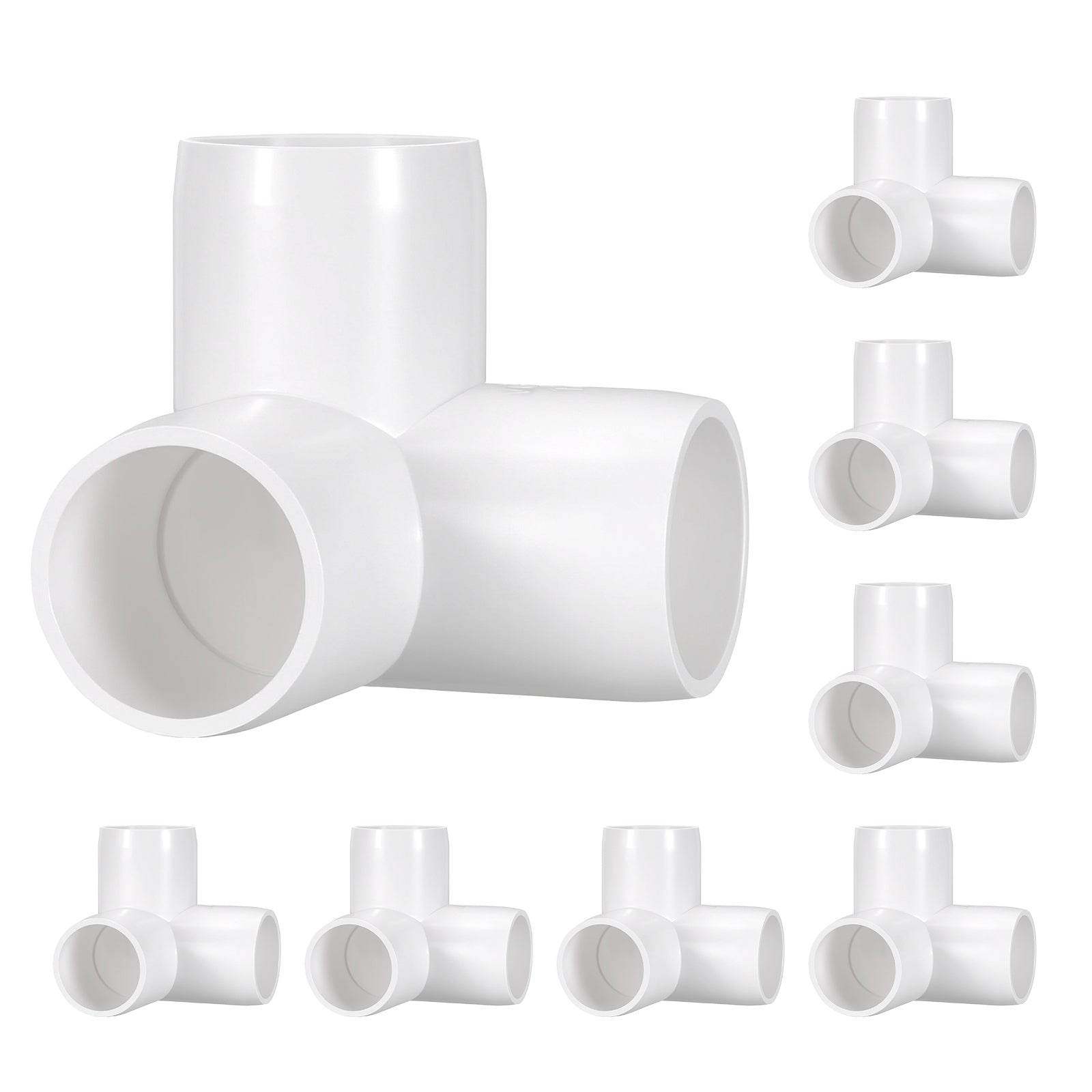 10 Pack 1" SCH40 Pipe Fitting, 3-Way Corner Side Outlet Tee Fitting ...