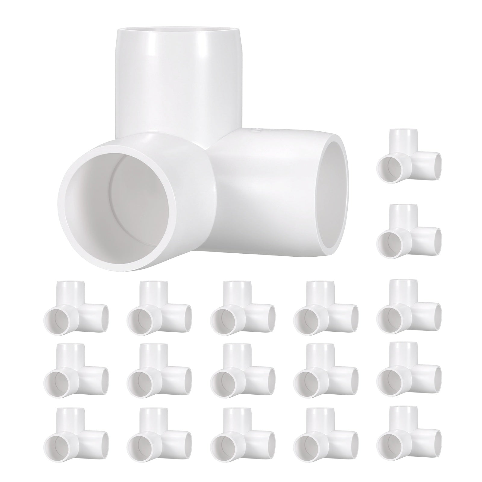 18 Pack 3/4" SCH40 Pipe Fitting, 3-Way Corner Side Outlet Tee Fitting ...