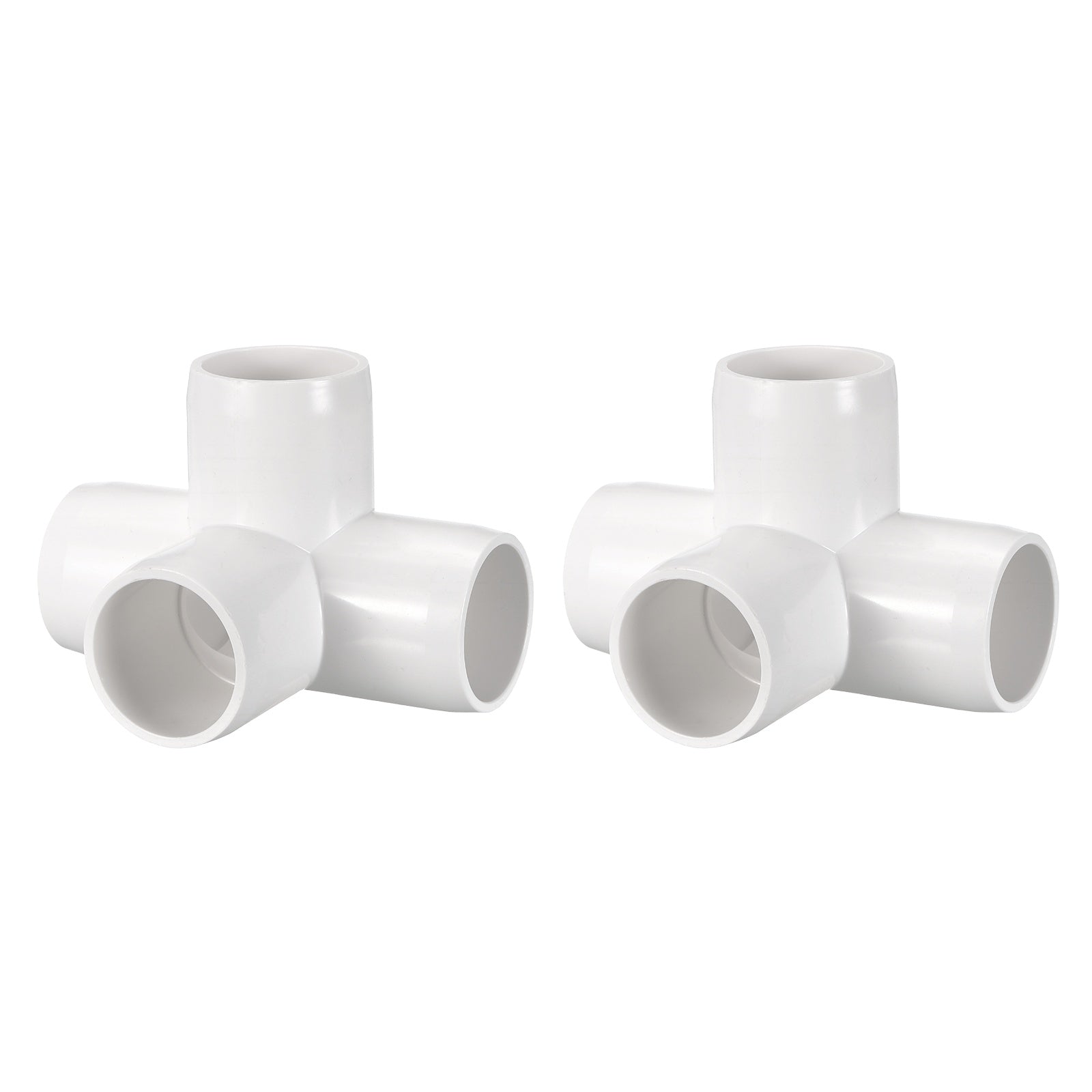 2 Pack 1" SCH40 Pipe Fitting, 4-Way Corner Side Outlet Tee Fitting ...