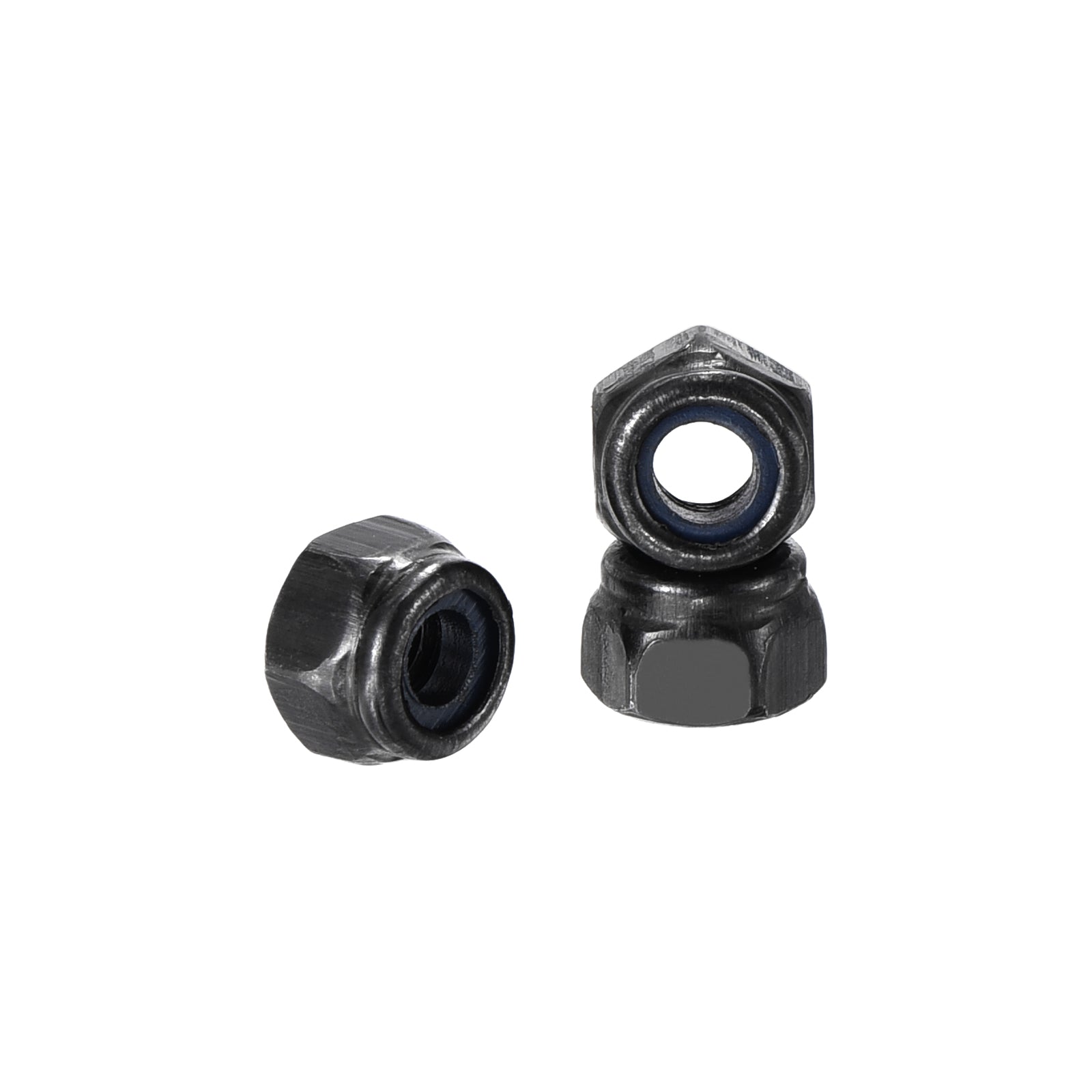 100Pcs Nylon Lock Hex Nut - [M3 x 0.5], Carbon Steel Locknut, Black ...