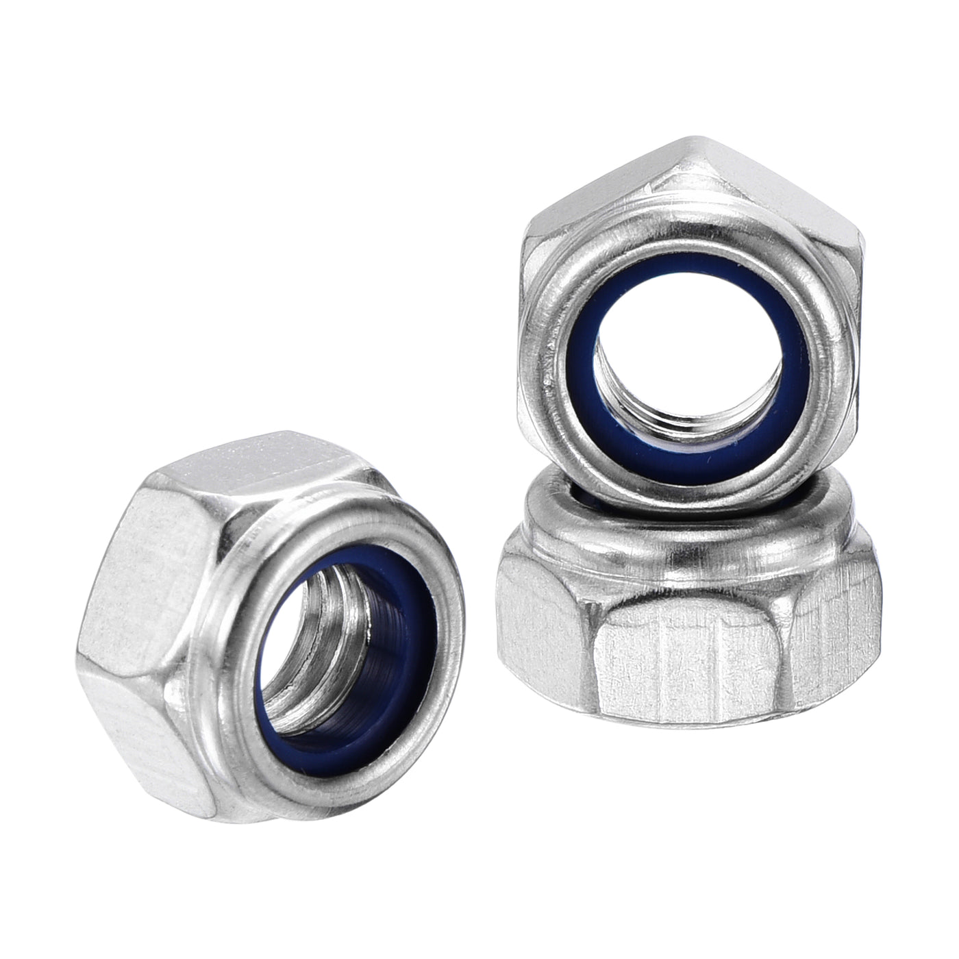 30Pcs Nylon Lock Hex Nuts - [M8 x 1.25mm], 316 Stainless Nuts, Silver ...