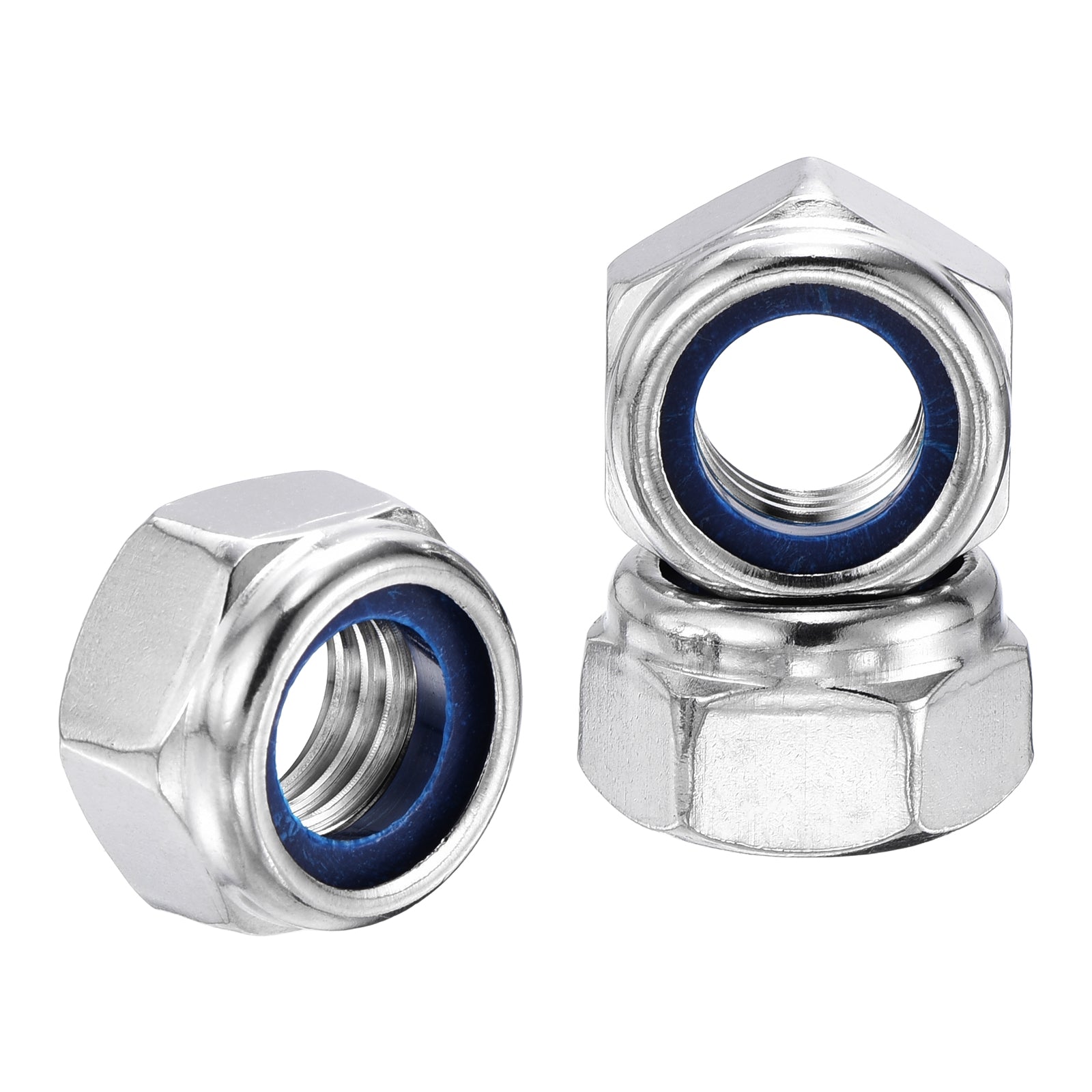 25Pcs Nylon Lock Hex Nuts - [M14 x 2mm], 316 Stainless Nuts, Silver ...