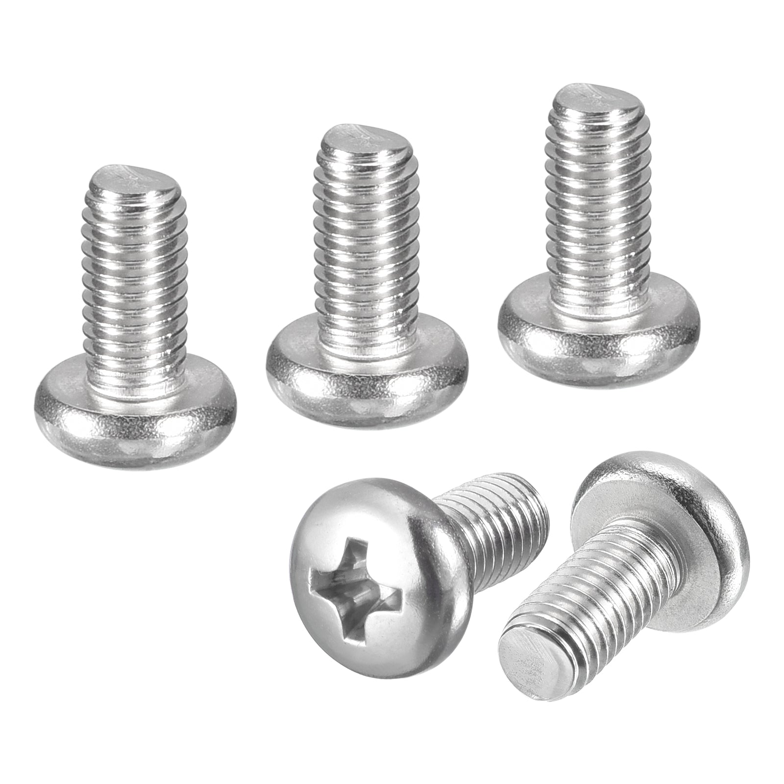 M5-0.8x10 Pan Head Machine Screws - 50pcs - 304 Stainless Steel -Silver ...