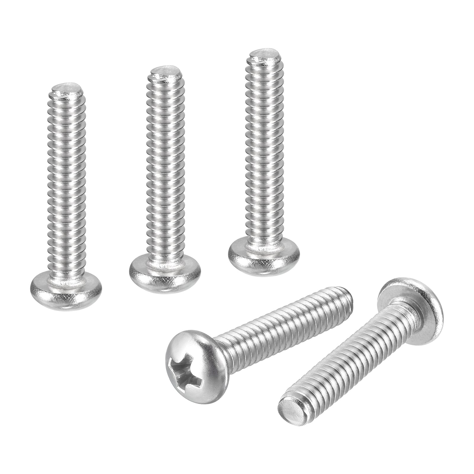 #10-32x1" Pan Head Machine Screws - 50pcs - 304 Stainless Steel -Silver ...